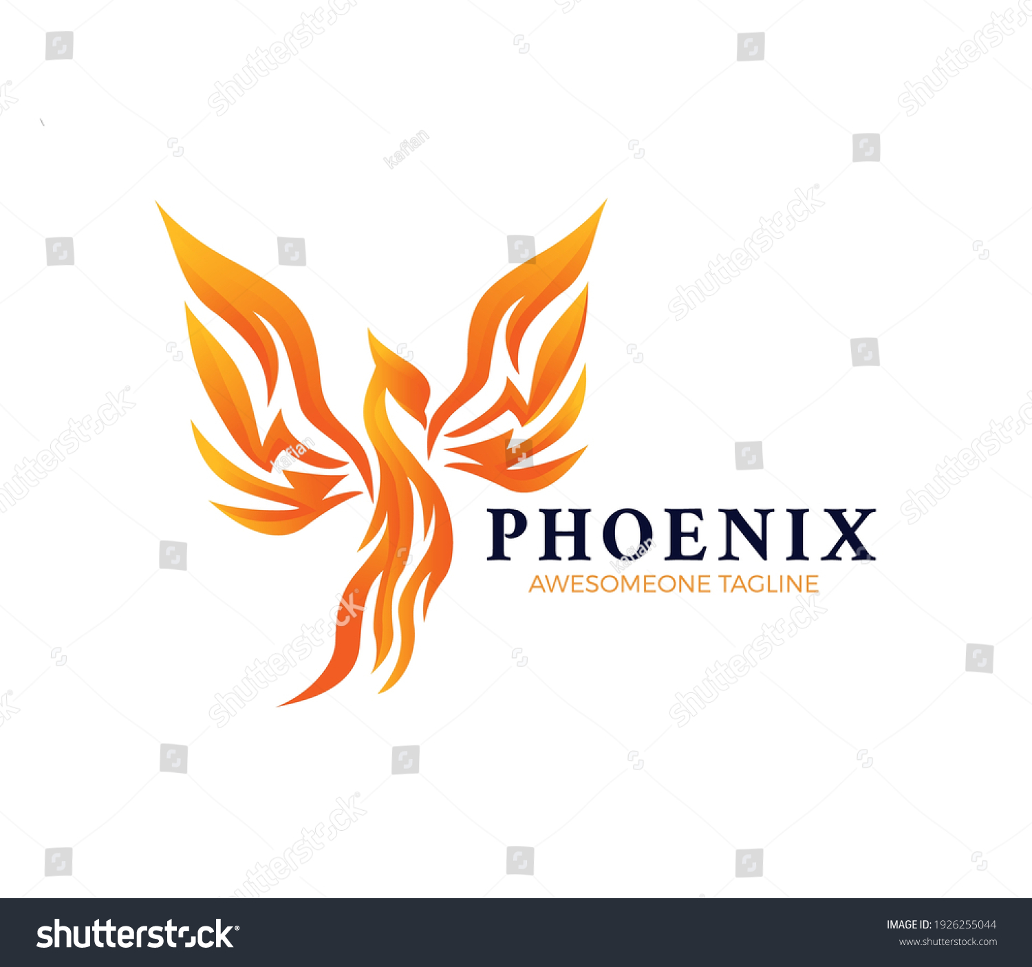 Phoenix Logo Design Vector Illustration Stock Vector (Royalty Free ...