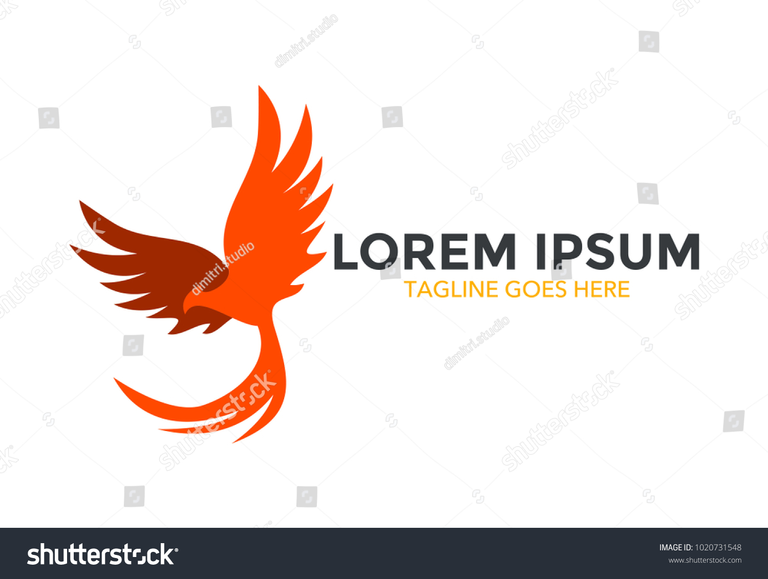 Phoenix Logo Icon Vector Illustration Simple Stock Vector (Royalty Free ...