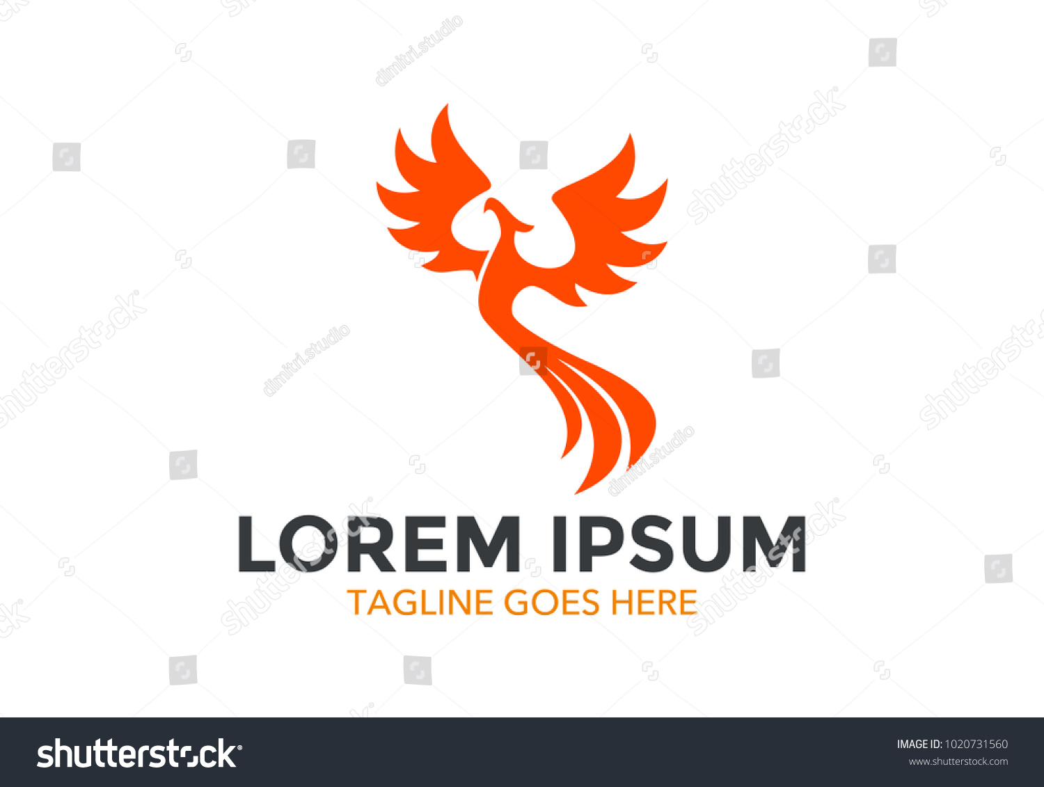 Phoenix Logo Icon Vector Illustration Simple Stock Vector (Royalty Free ...
