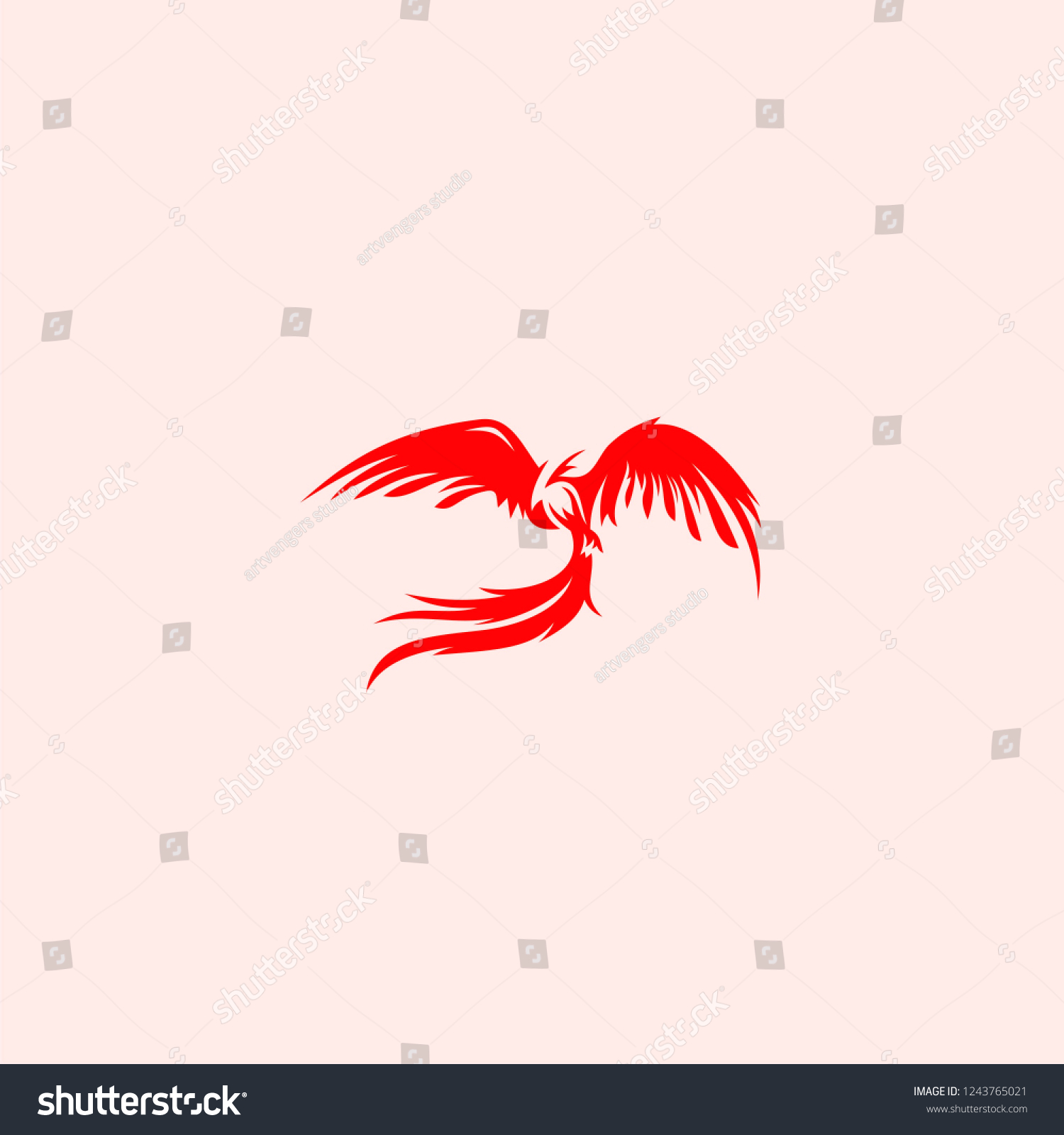 Phoenix Logo Vector Illustration Stock Vector (Royalty Free) 1243765021