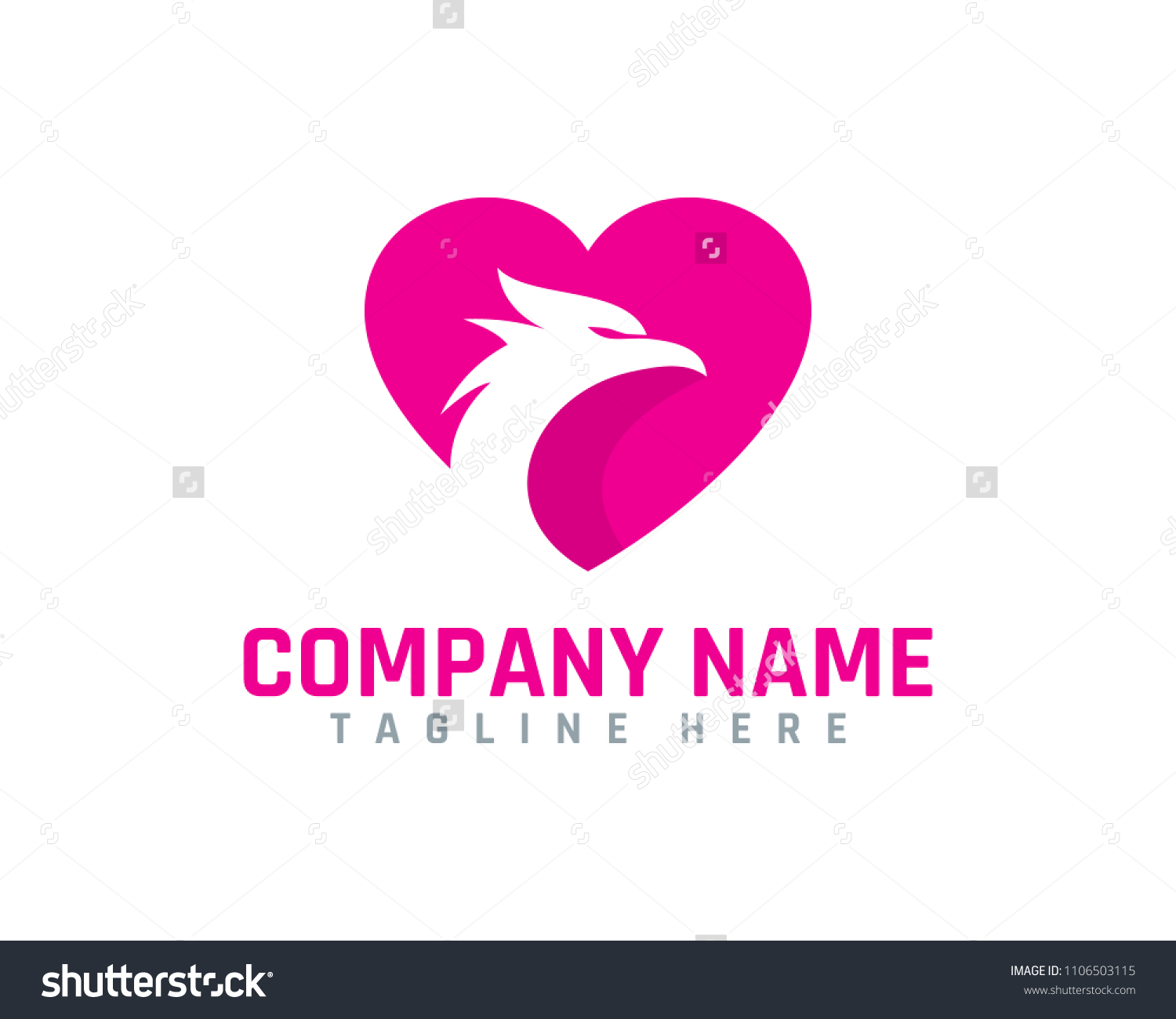 Phoenix Love Logo Design Stock Vector (Royalty Free) 1106503115
