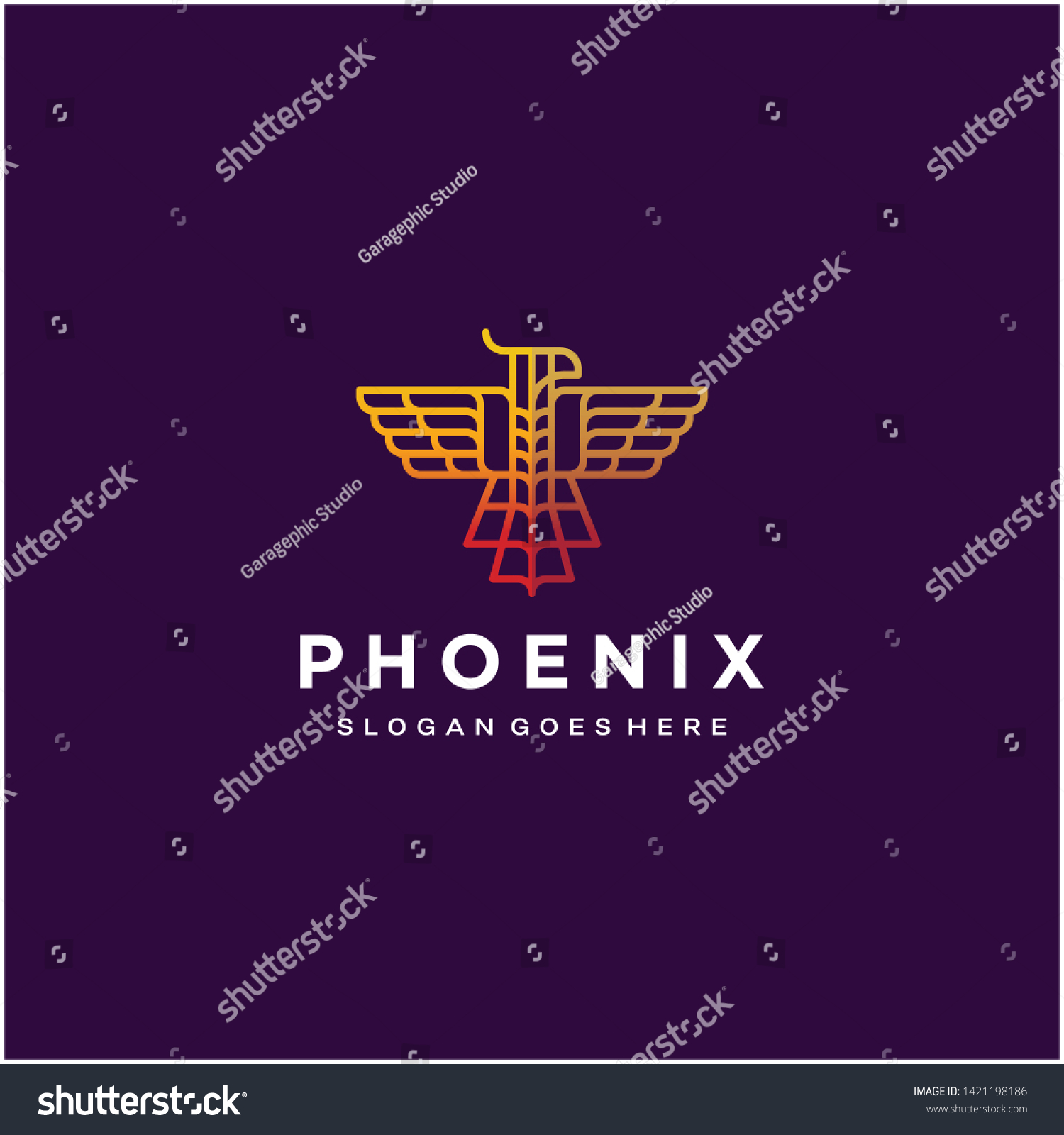 Phoenix Monogram Logo Design Line: เวกเตอร์สต็อก (ปลอดค่าลิขสิทธิ์ ...