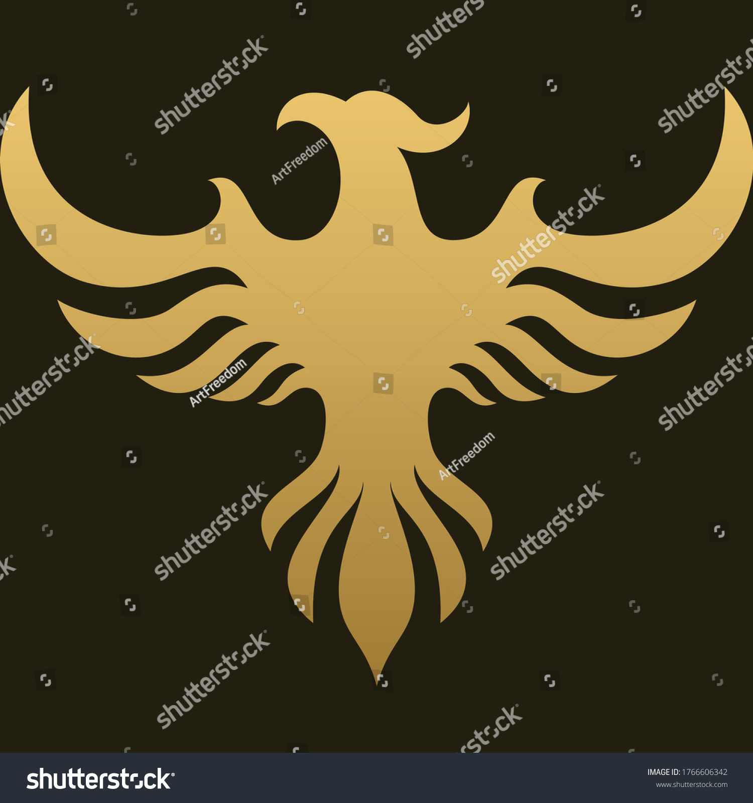 Phoenix Raising Vector Logo Stock Vector (Royalty Free) 1766606342