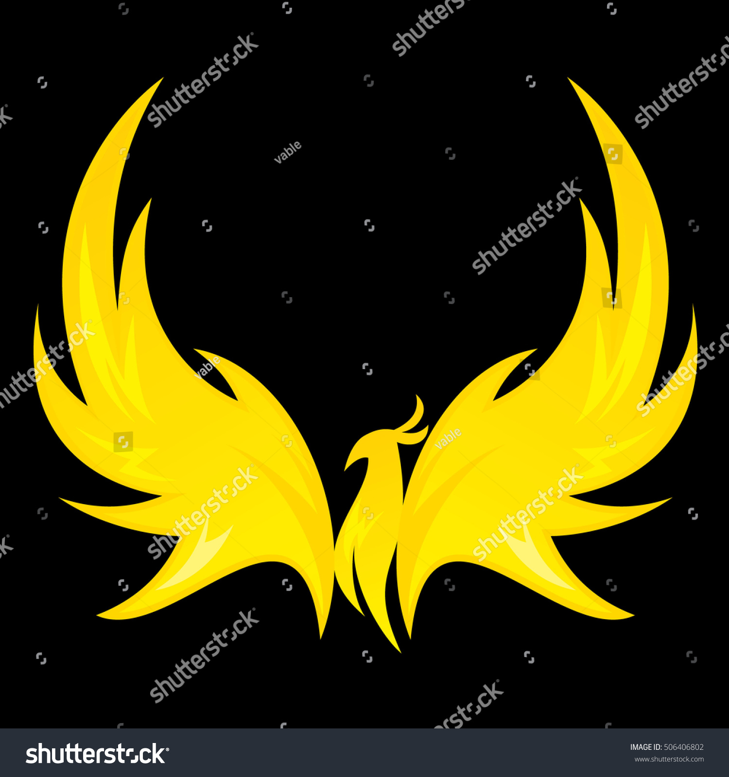 Phoenix Rising Logo Design Stock Vector (Royalty Free) 506406802 ...