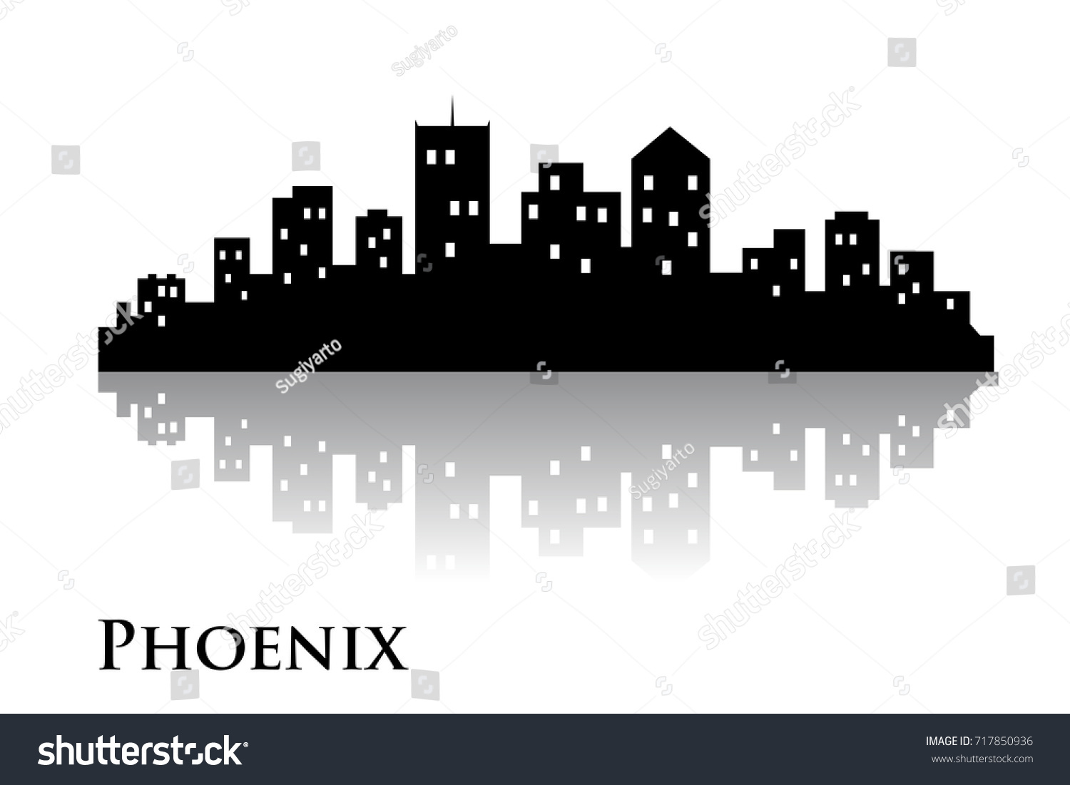 Phoenix Skyline City Logo Vector Stock Vector (Royalty Free) 717850936 ...