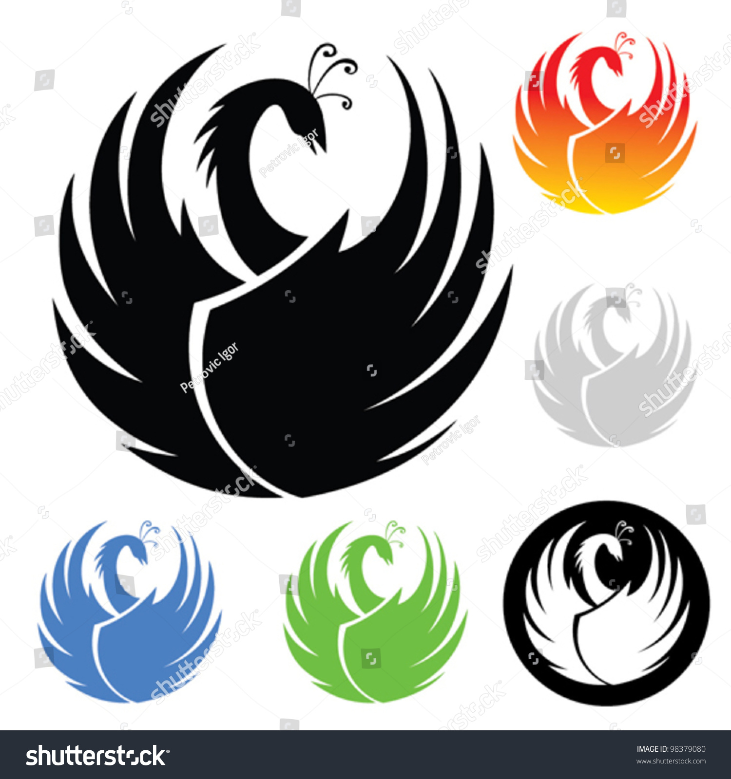 Phoenix Symbol Vector Stock Vector (Royalty Free) 98379080