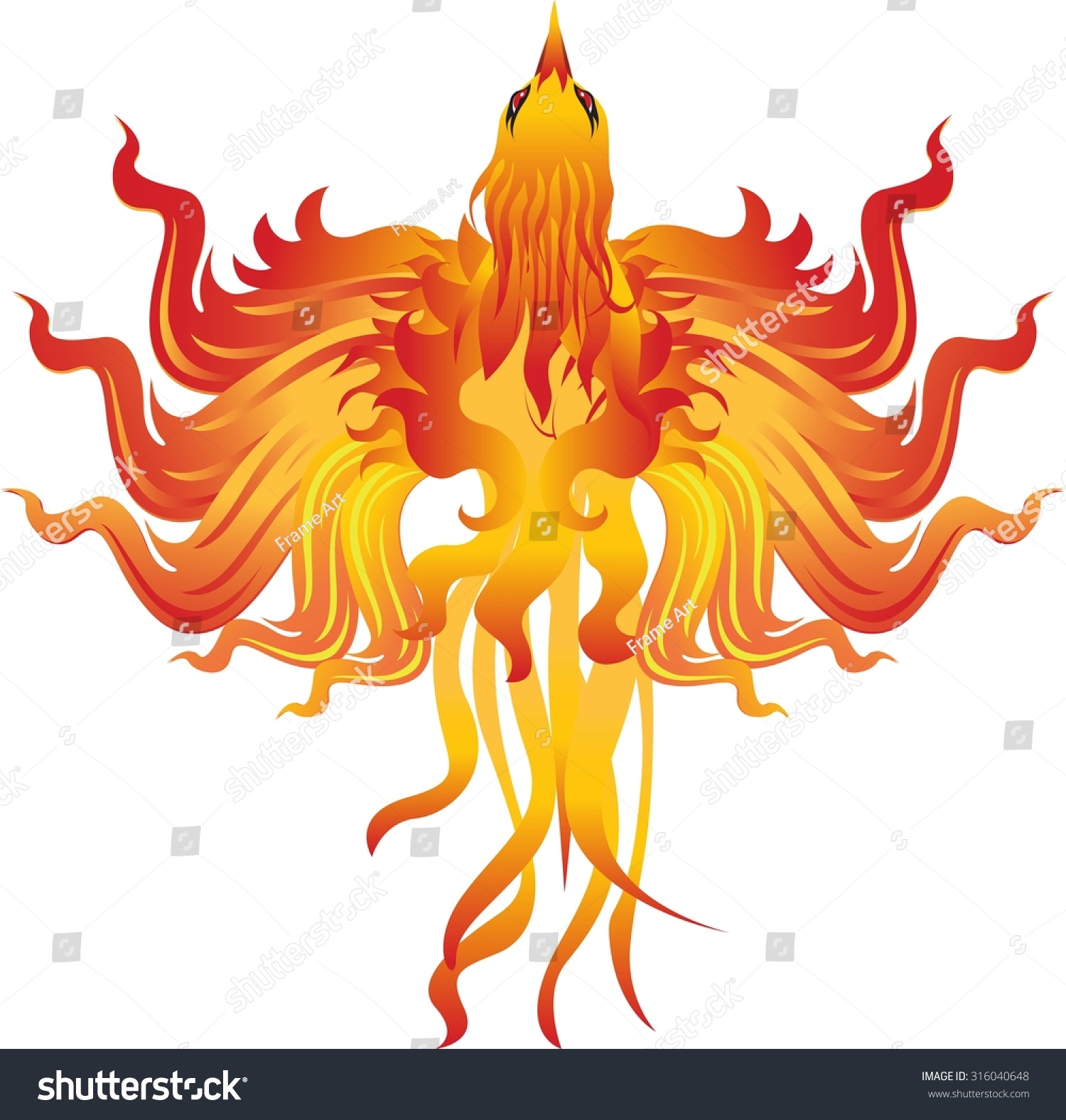 Phoenix Vector Art Design: vector de stock (libre de regalías) 316040648