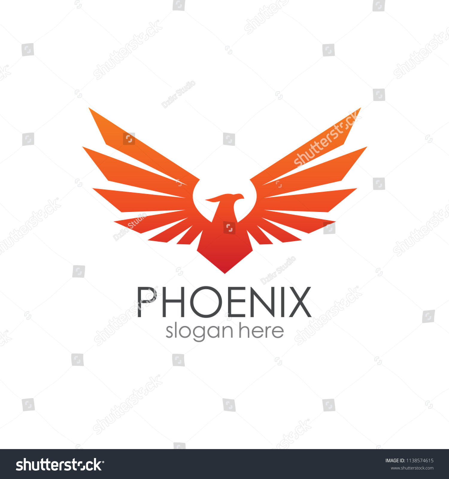 Phoenix Wings Logo Vector Stock Vector (Royalty Free) 1138574615