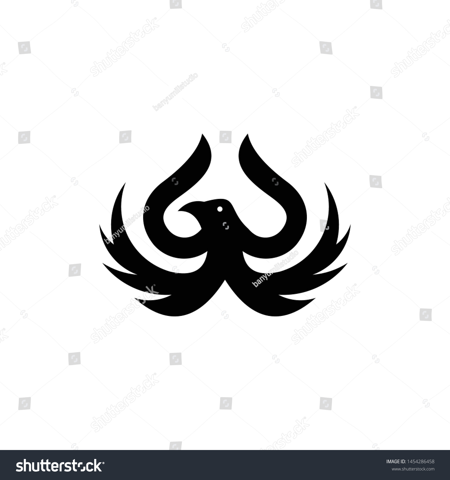 Phoenix Negative Logo Template Stock Vector (Royalty Free) 1454286458