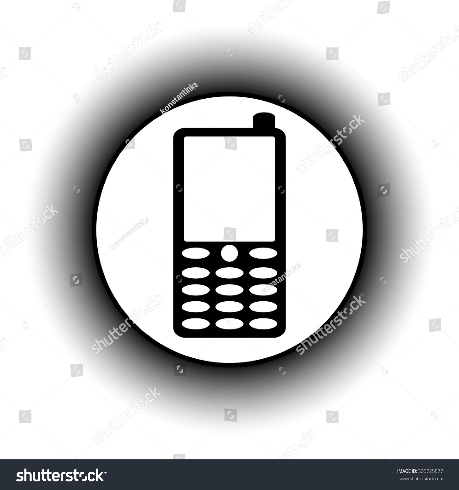 Phone Button On White Background Vector Stock Vector (Royalty Free ...