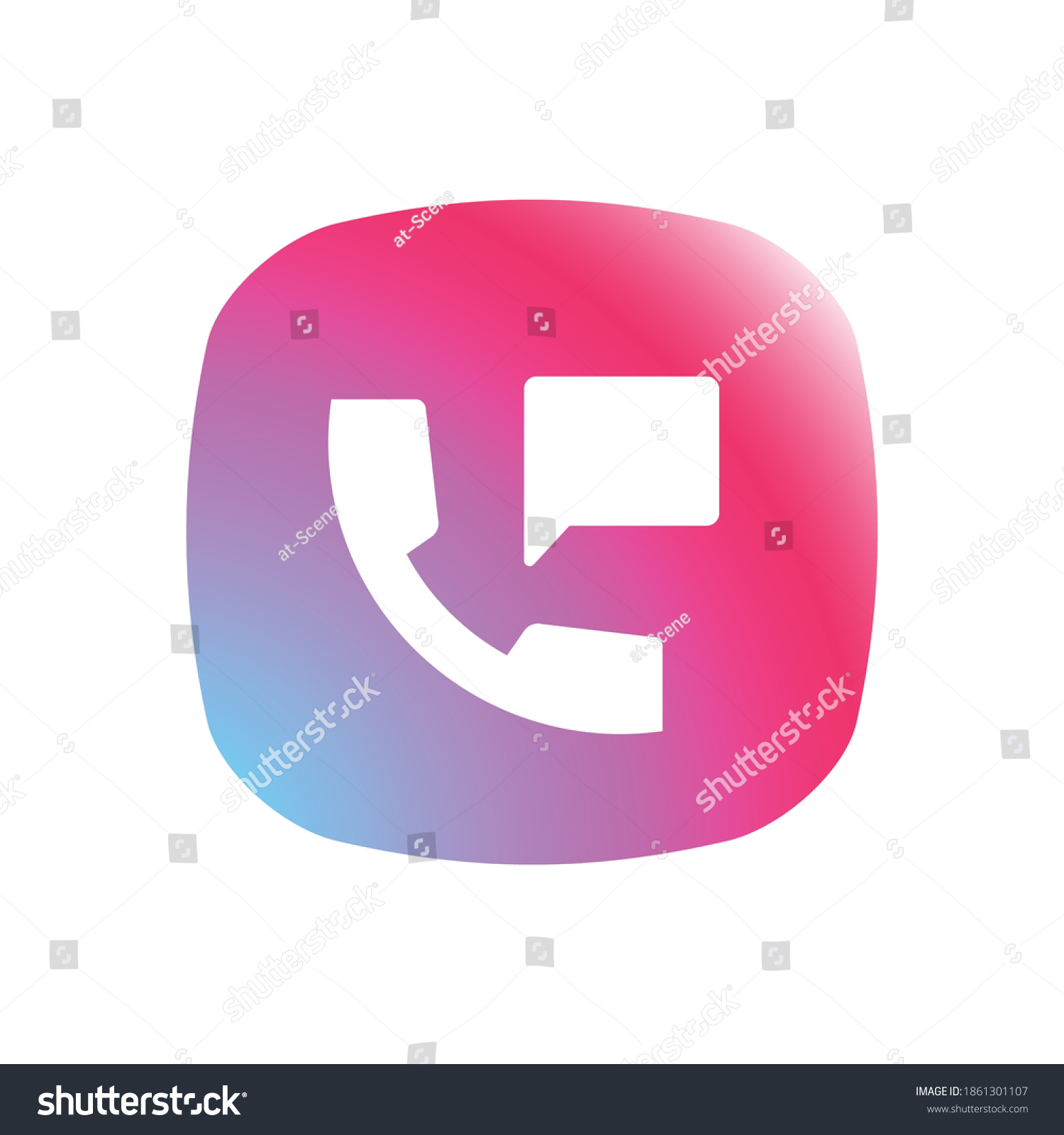 Phone Call App Icon Button Stock Vector (Royalty Free) 1861301107