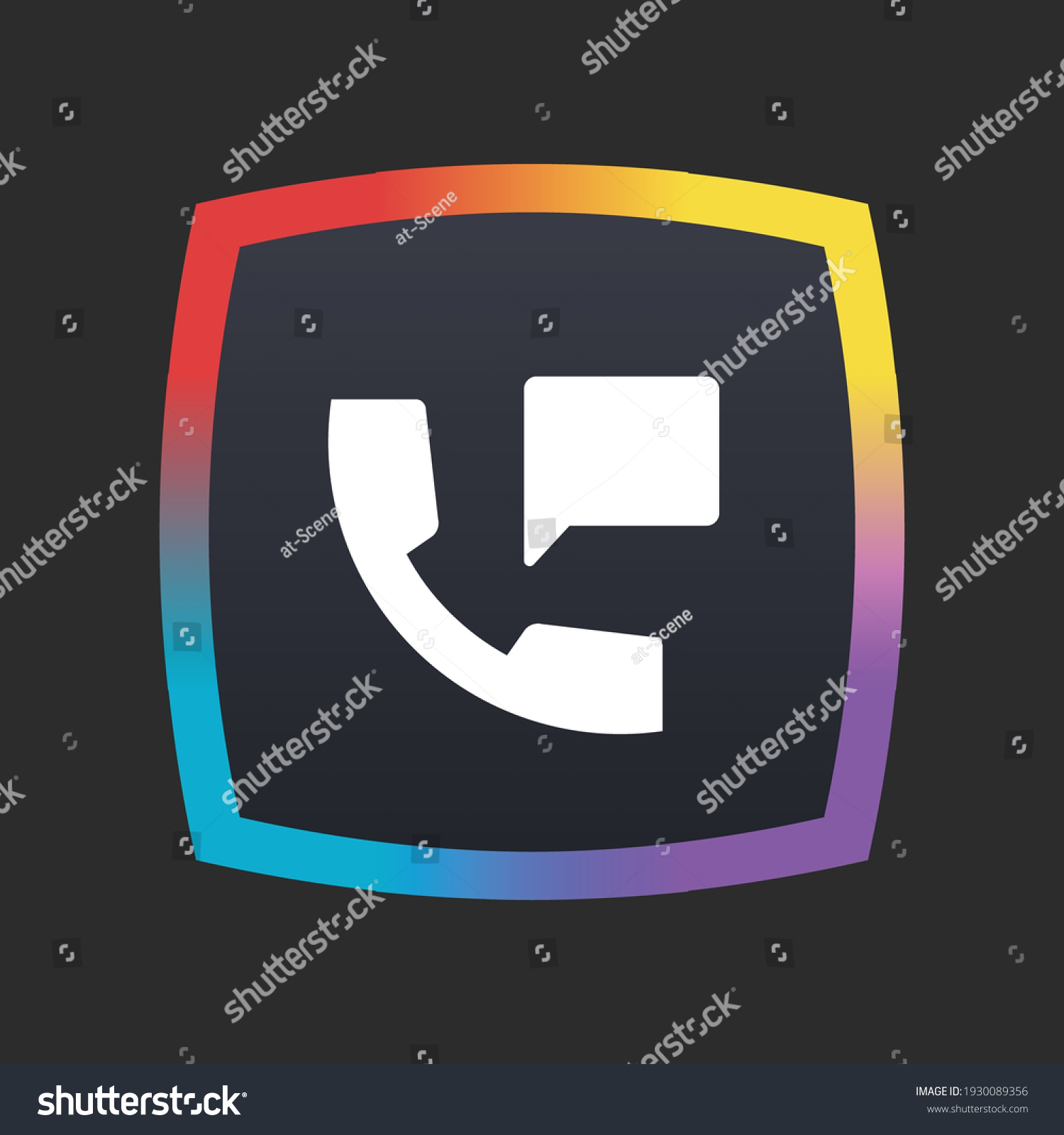 Phone Call App Icon Button Stock Vector (Royalty Free) 1930089356