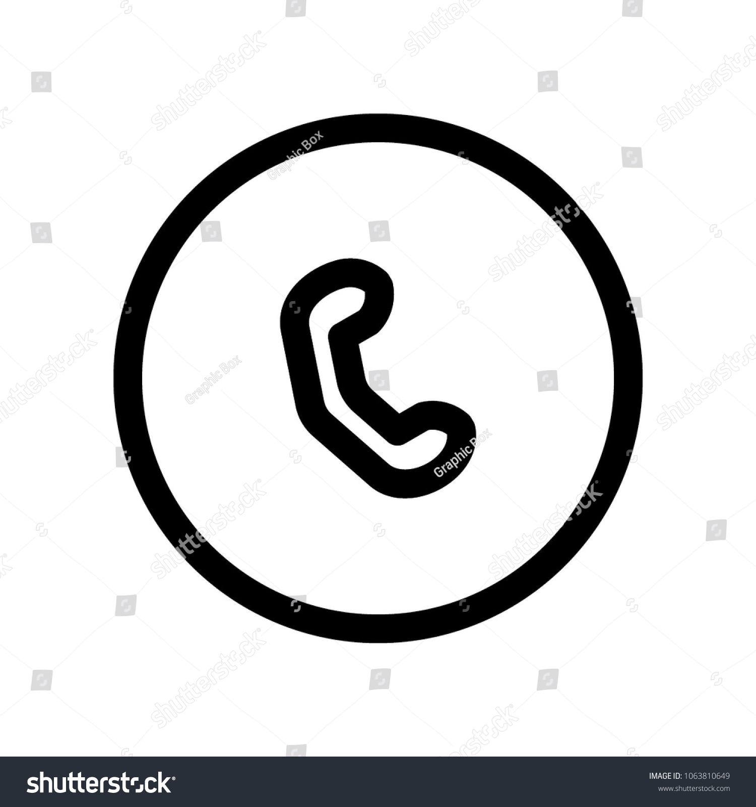 Phone Call Icon Circle Vector Stock Vector (Royalty Free) 1063810649 ...