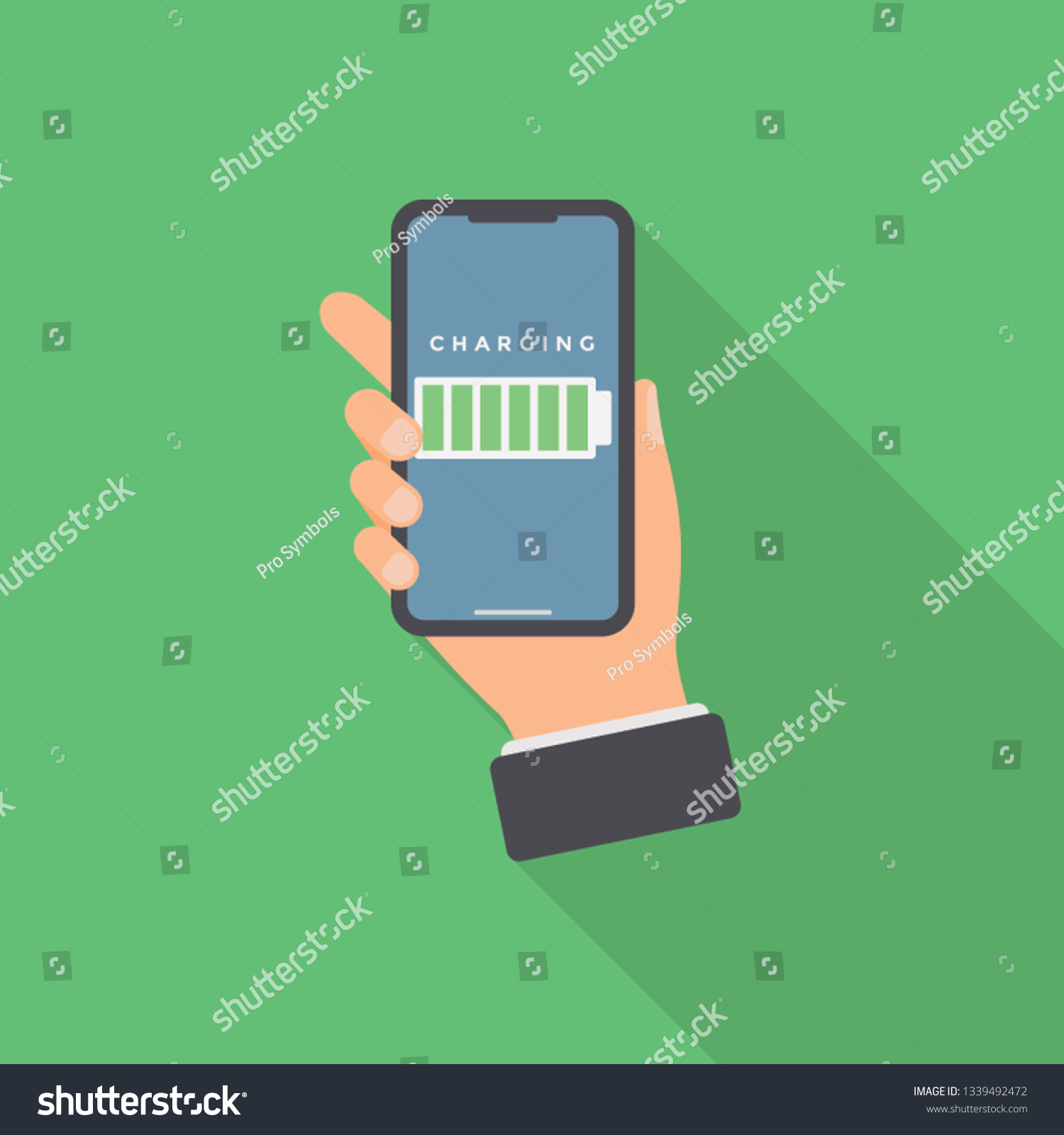 Phone Charging Icon Vector Stock Vector (Royalty Free) 1339492472 ...