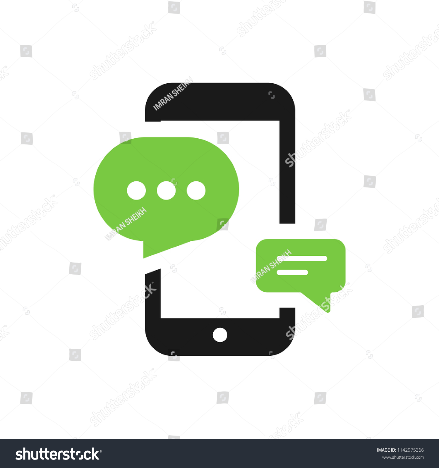 Phone Chat Icon Stock Vector (Royalty Free) 1142975366 | Shutterstock