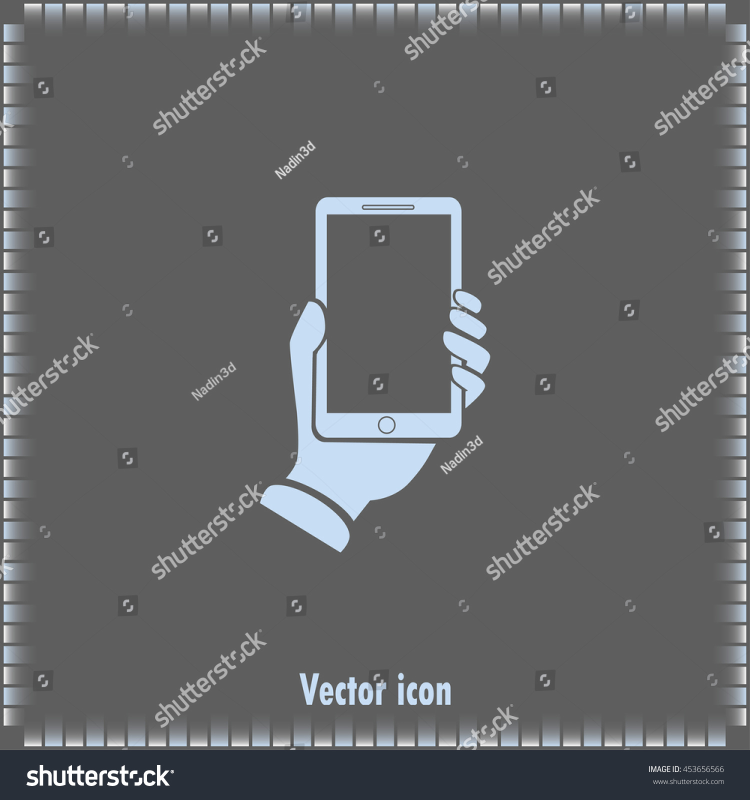 Phone Hand Vector Icon Stock Vector (Royalty Free) 453656566 | Shutterstock