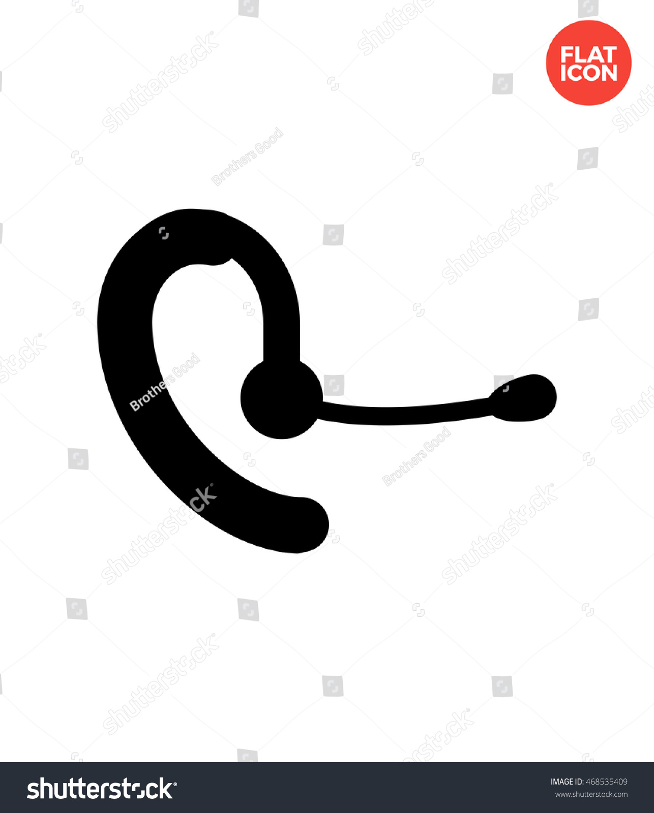 Phone Headset Icon Flat Style Isolated Stock Vector (Royalty Free ...
