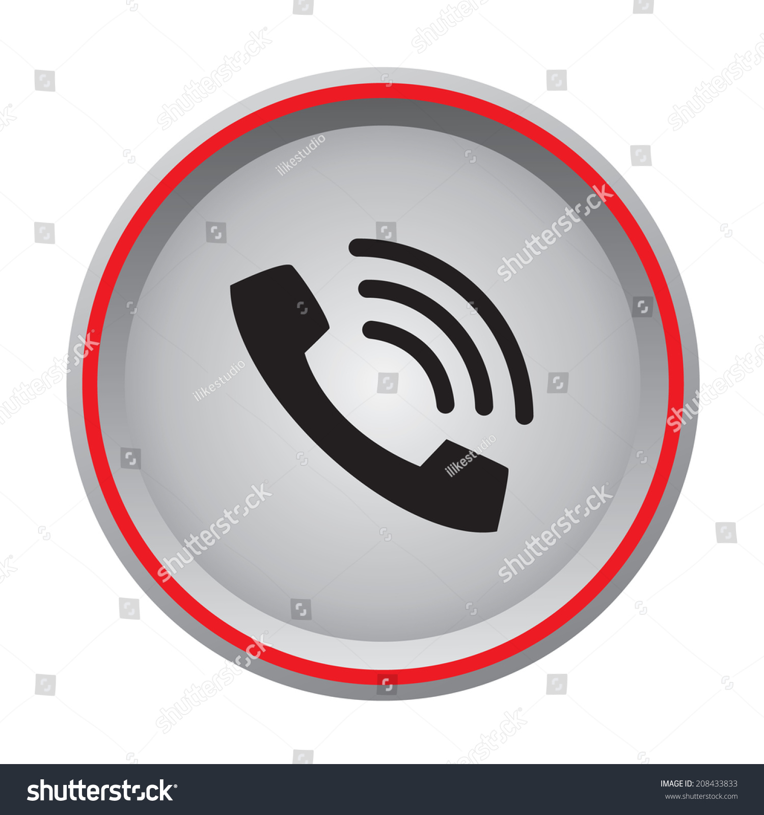 Phone Icon Circular Button Stock Vector (Royalty Free) 208433833 ...