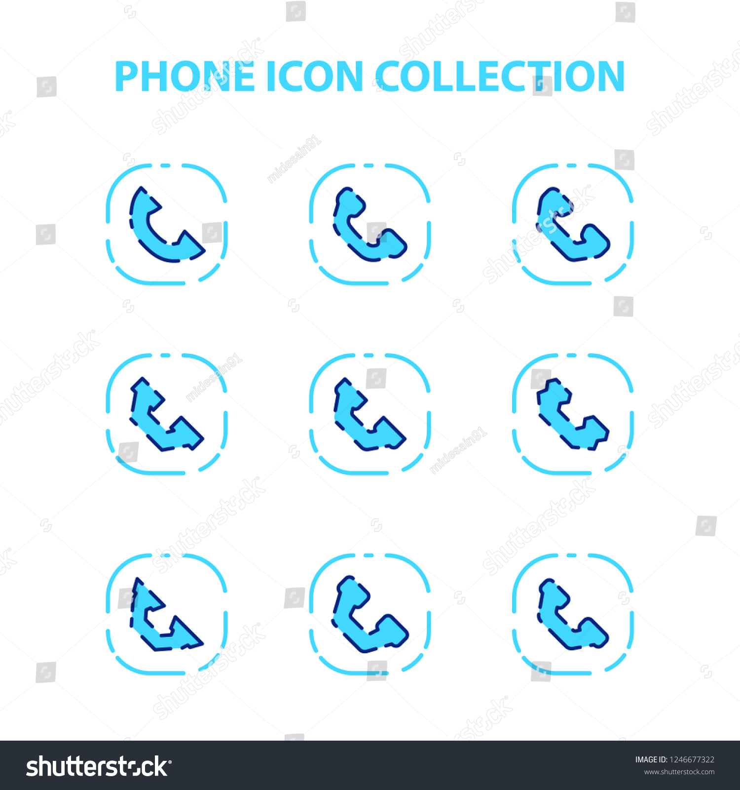 Phone Icon Collection Stock Vector (Royalty Free) 1246677322 | Shutterstock