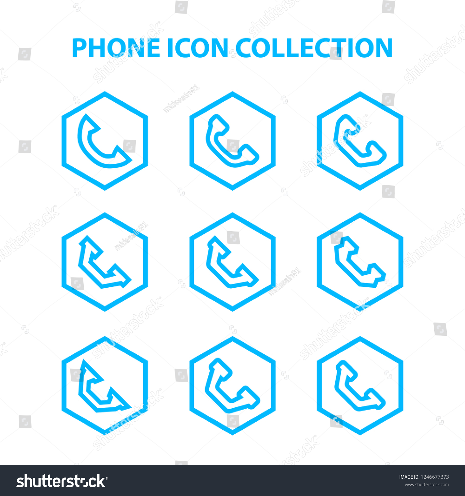Phone Icon Collection Stock Vector (Royalty Free) 1246677373 | Shutterstock