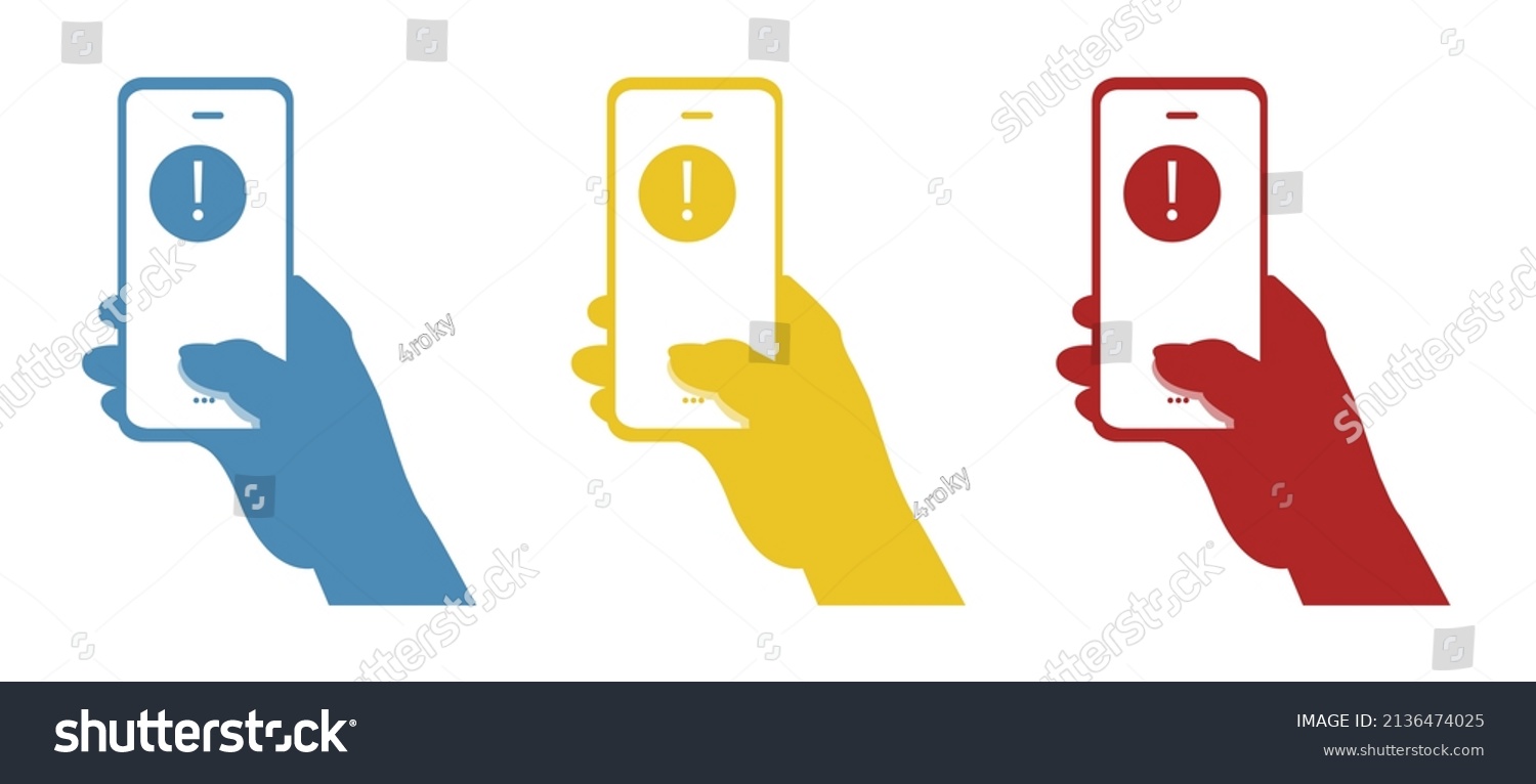 Phone Icon Notification Concept Warning Vector Stock Vector (Royalty ...