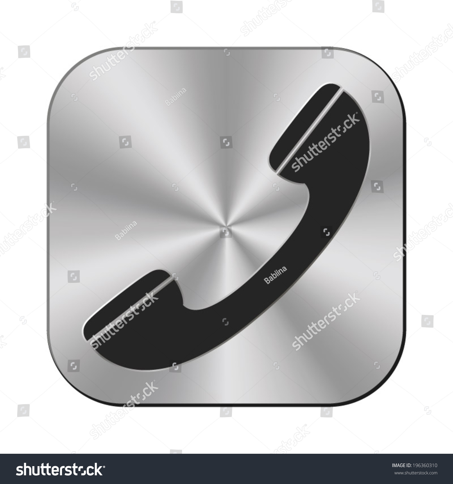 Phone Icon Vector Metal Button Stock Vector (Royalty Free) 196360310 ...