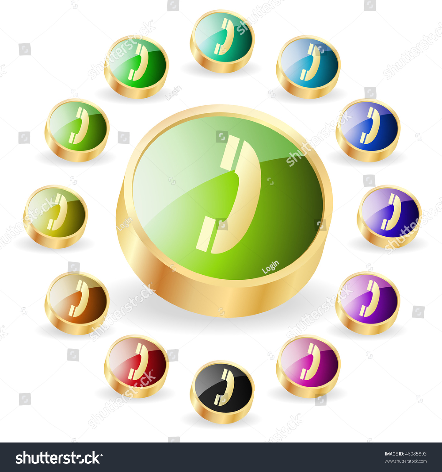 Phone Icon Vector Set Stock Vector (Royalty Free) 46085893 | Shutterstock