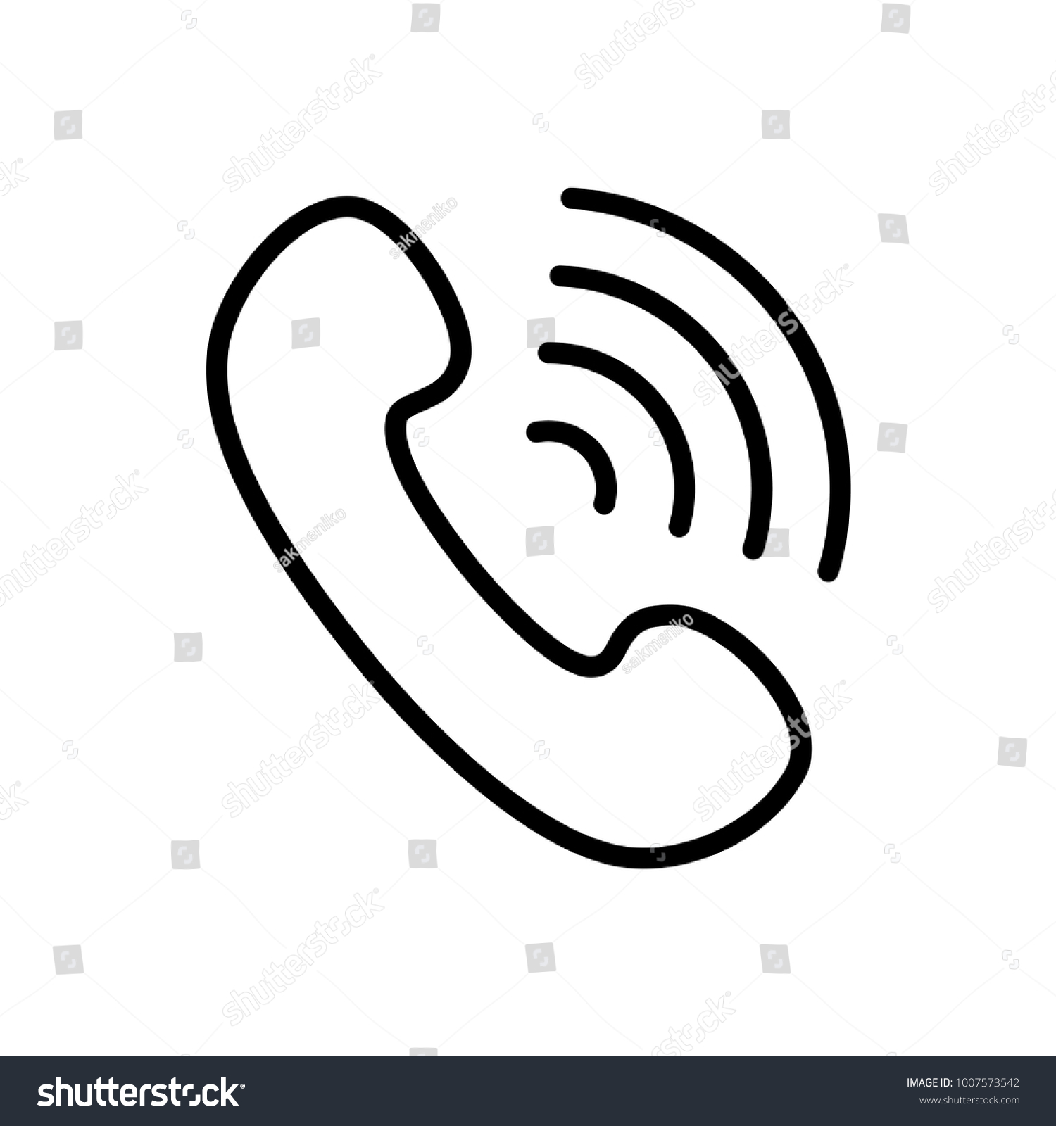 Phone Icon Vector Simple Line Art Stock Vector (Royalty Free ...
