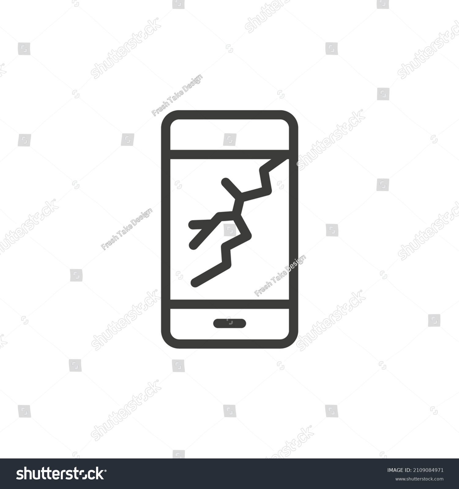 Phone Icon Broken Screen Stock Vector (Royalty Free) 2109084971 ...