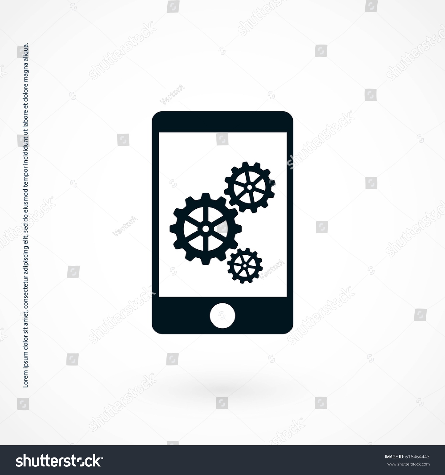 Phone Icon Settings Flat Design Best: vector de stock (libre de ...