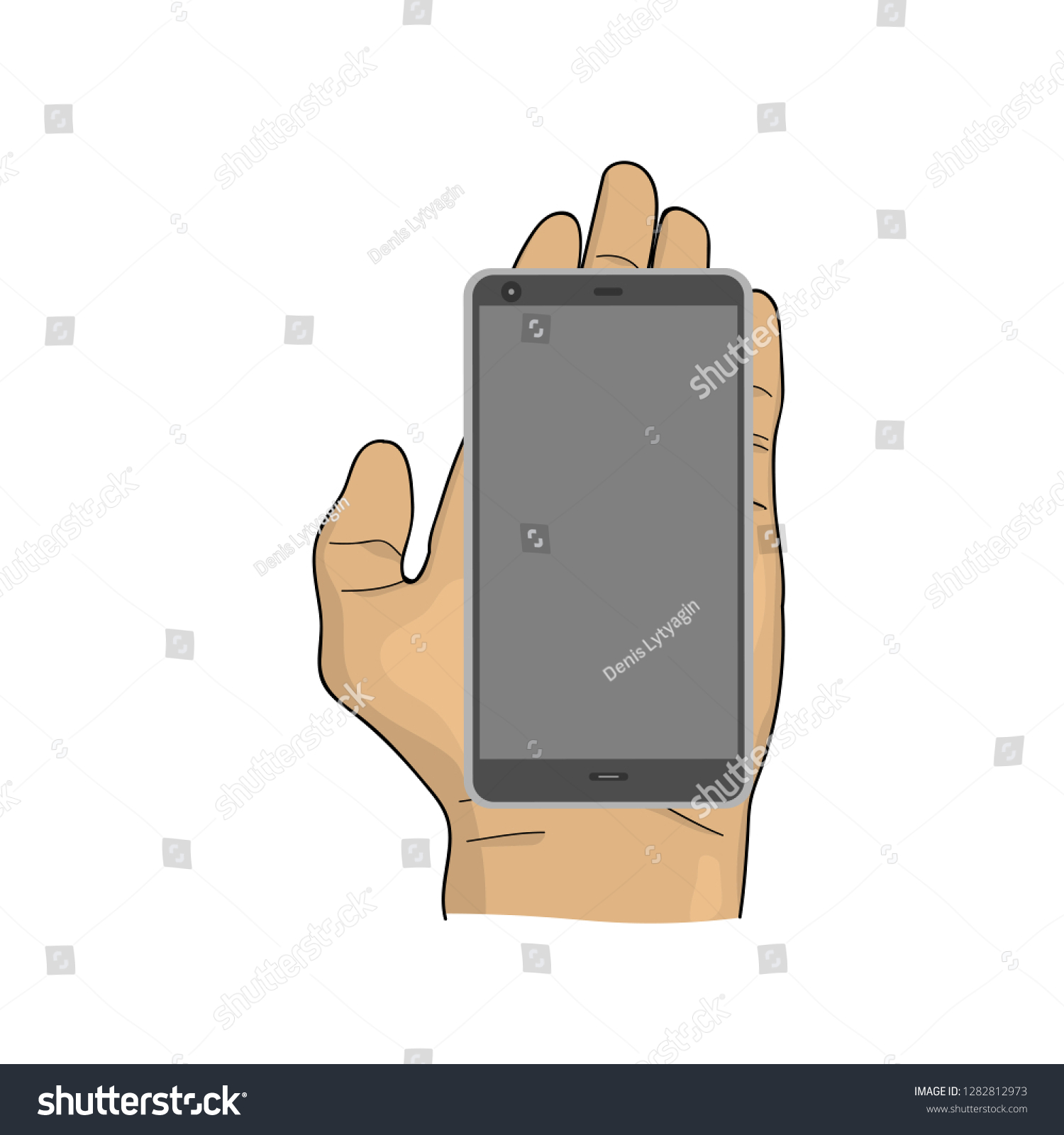 Phone Hand Vector Graphics Stock Vector (Royalty Free) 1282812973