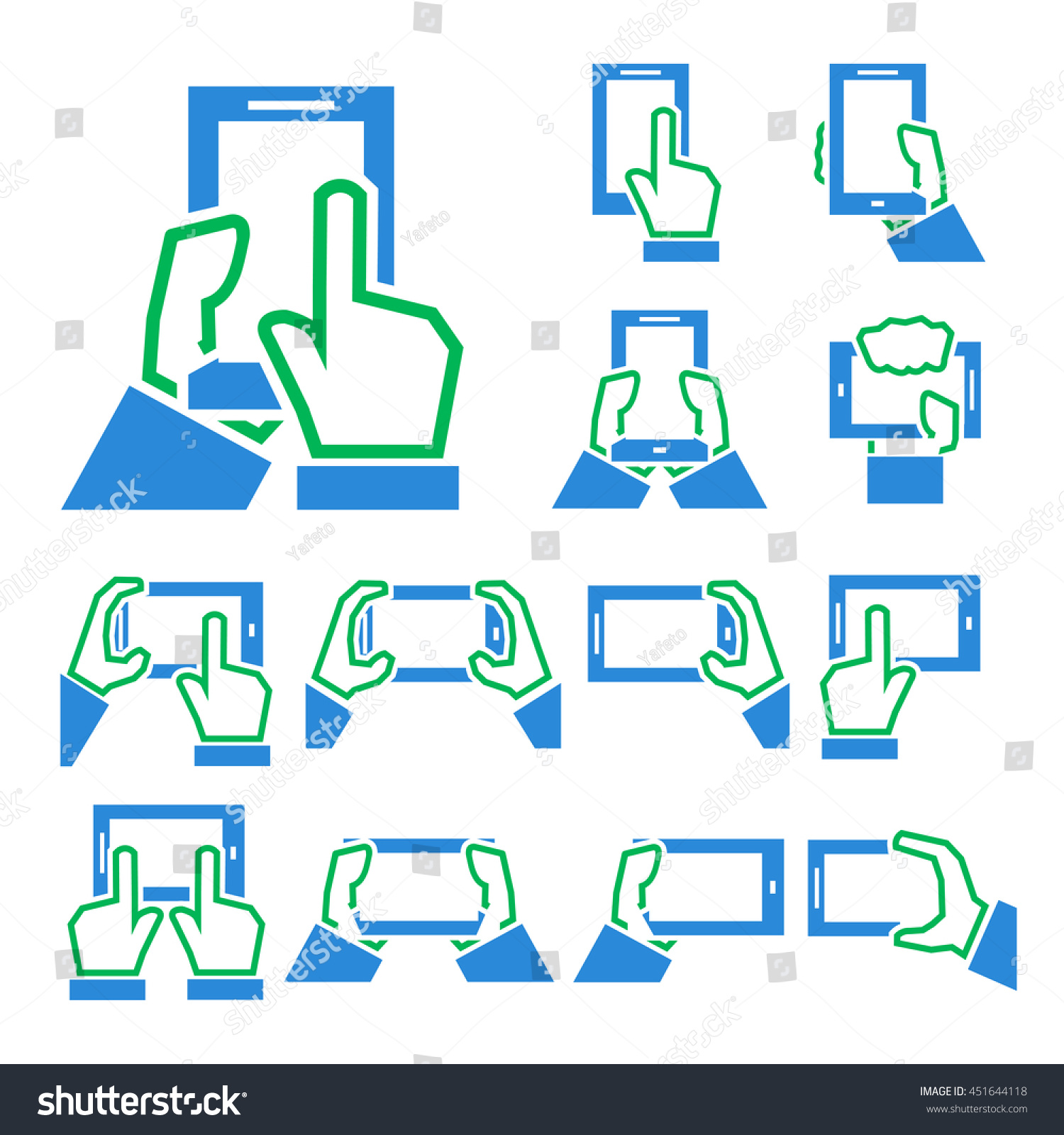 Phone On Hand Icon Set Stock Vector (Royalty Free) 451644118 | Shutterstock
