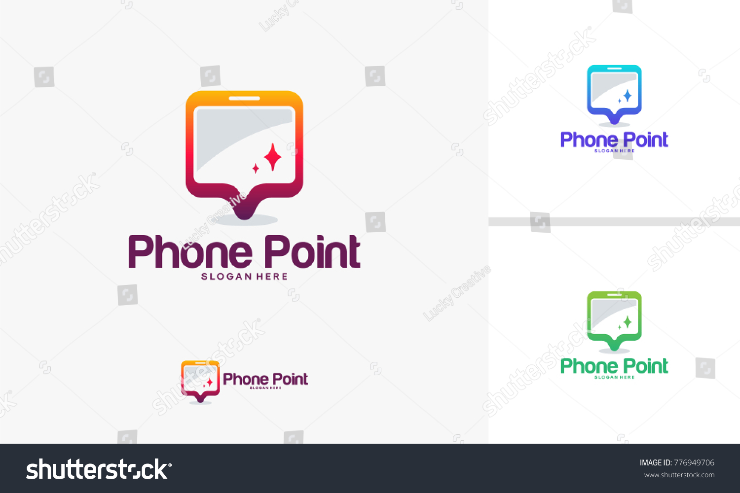 Phone Point Logo Designs Vector Mobile Stock Vector (Royalty Free ...