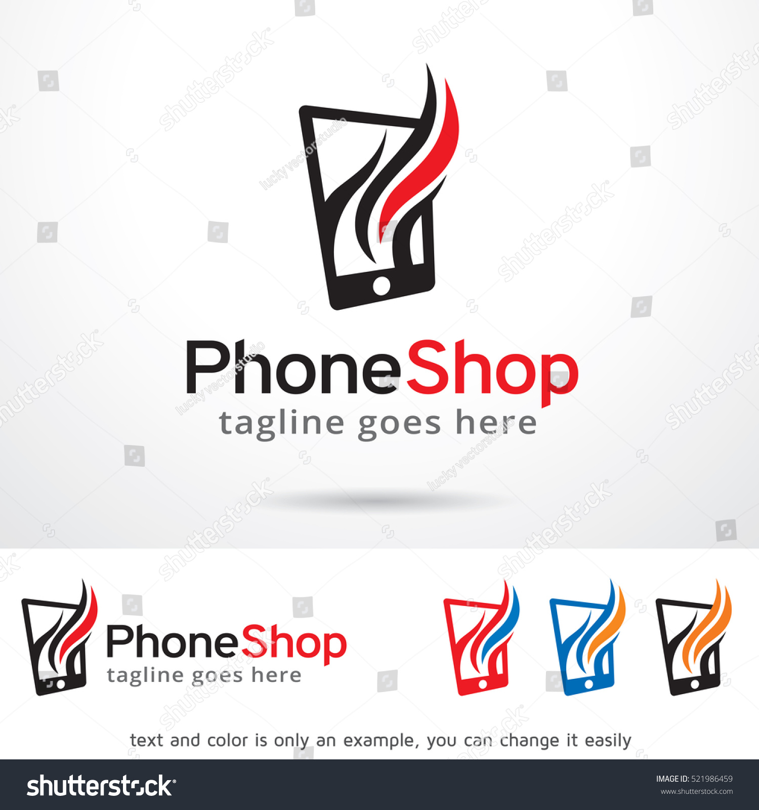 Phone Shop Logo Template Design Vector: เวกเตอร์สต็อก (ปลอดค่าลิขสิทธิ์ ...