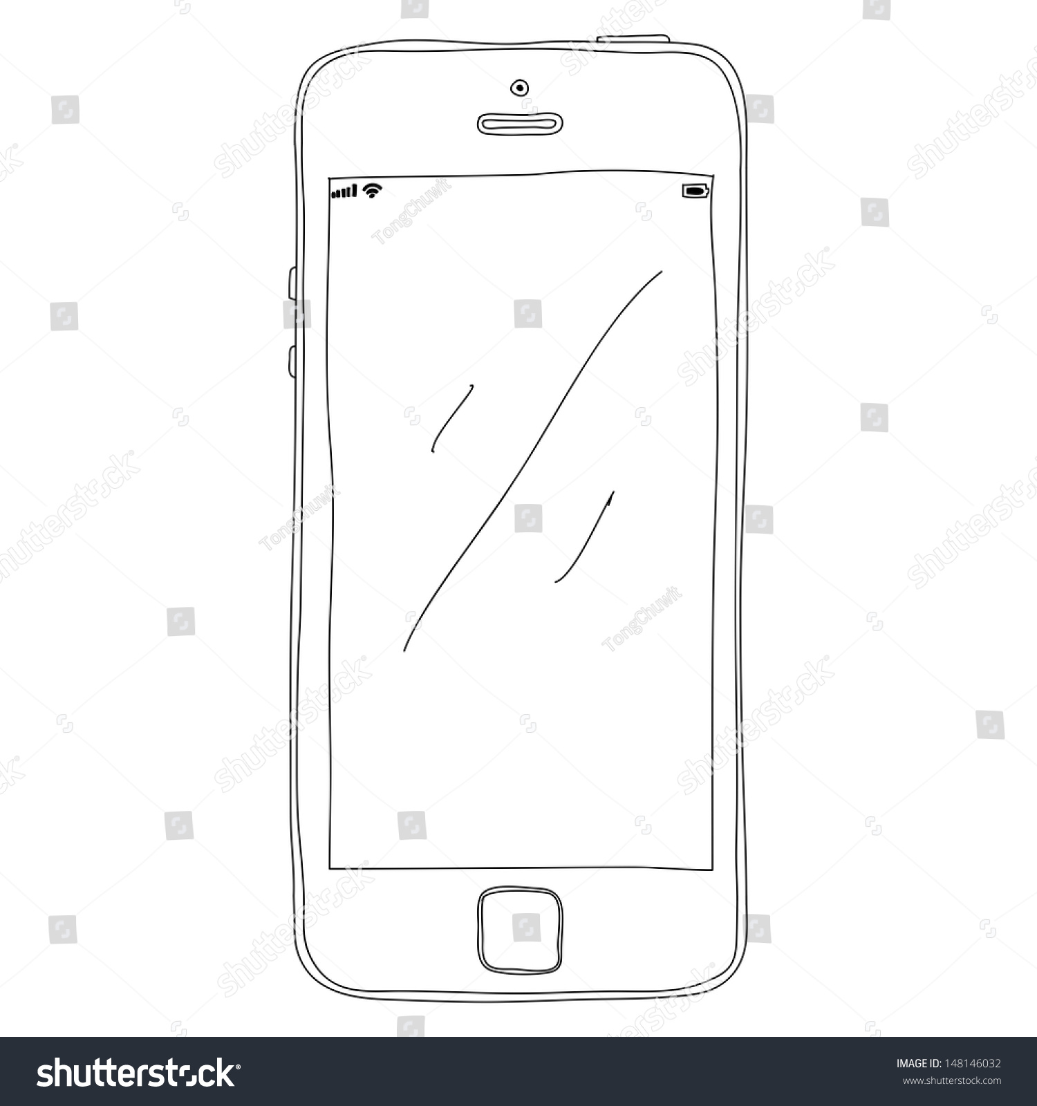 Phone Sketch Eps10 Vector Stock Vector 148146032 - Shutterstock