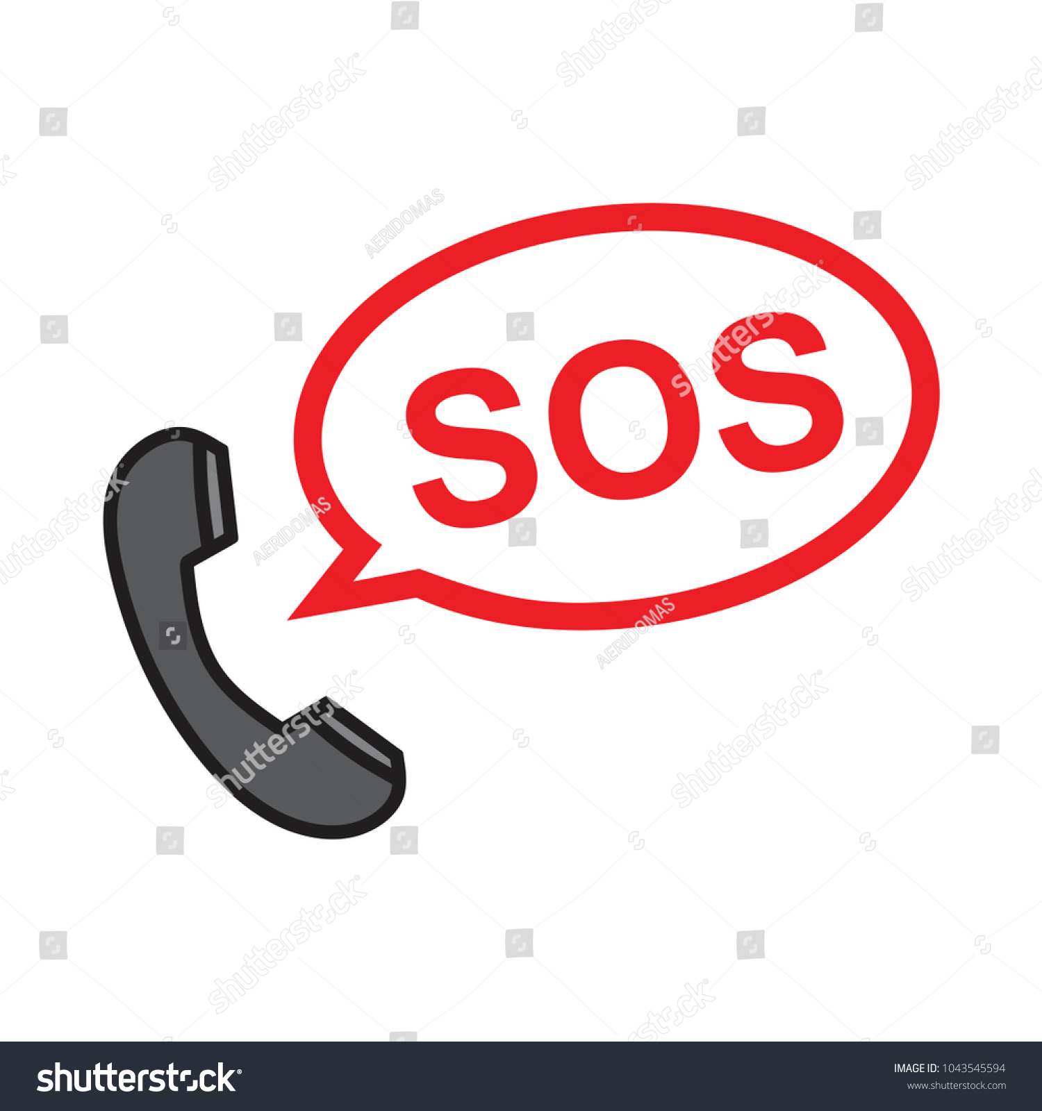 Phone Sos Vector Stock Vector (Royalty Free) 1043545594
