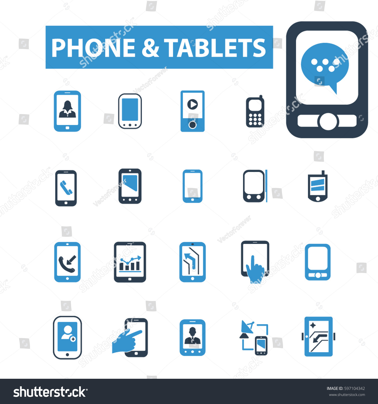 Phone Tablets Icons Stock Vector (Royalty Free) 597104342 | Shutterstock