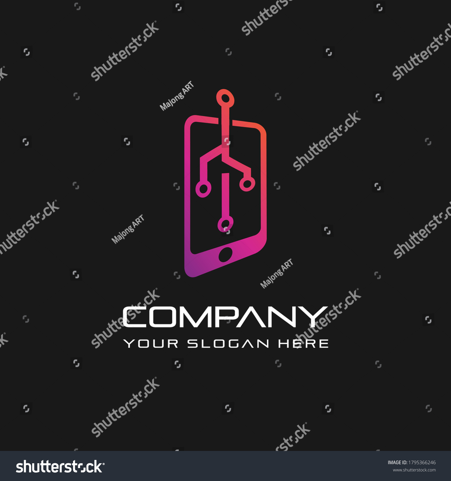 Phone Technology Logo Designs Mobile Tech Stock Vector (Royalty Free ...