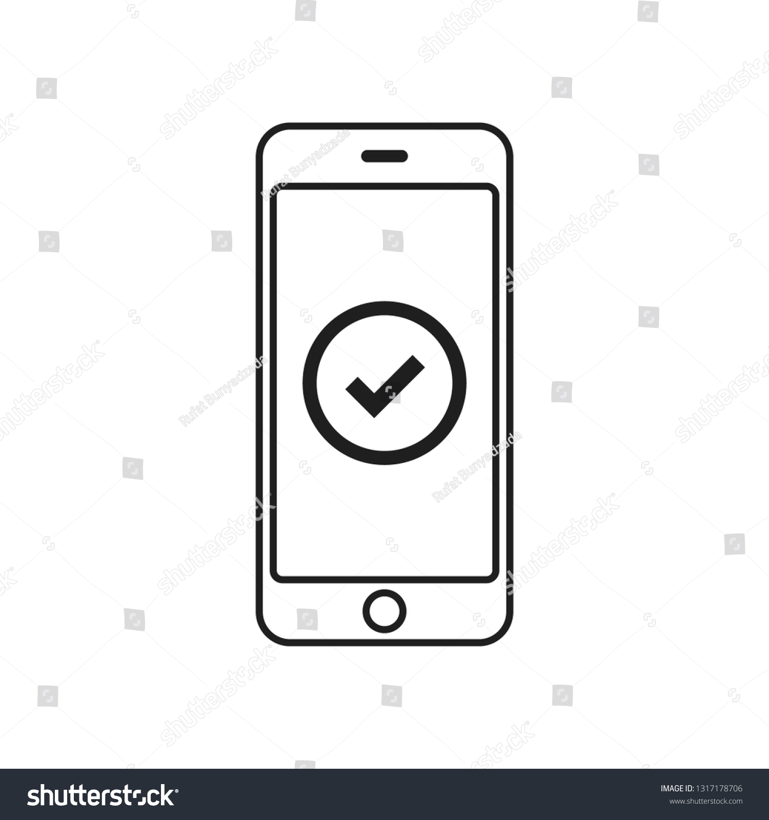Phone Tick Icon Stock Vector (Royalty Free) 1317178706 | Shutterstock