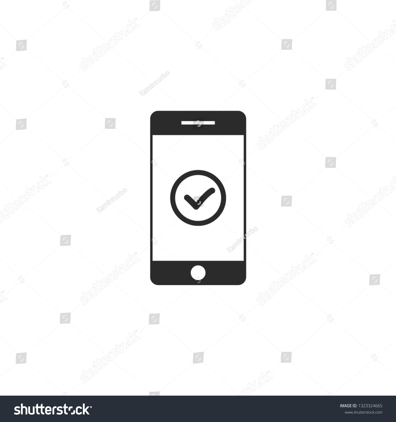 Phone Tick Vector Icon Stock Vector (Royalty Free) 1323324665 ...