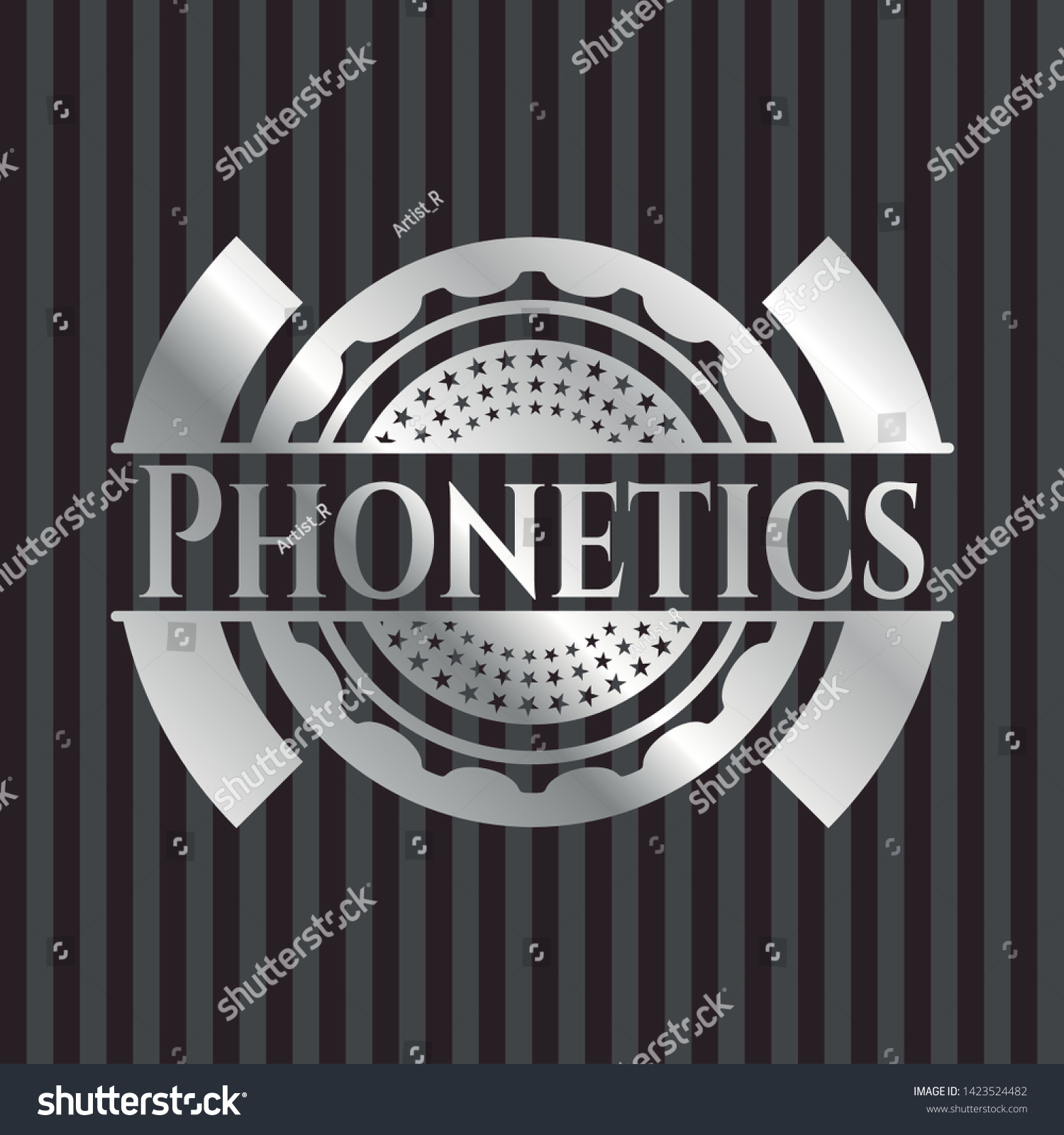 Phonetics Silver Badge Vector Illustration Mosaic Stock Vector (Royalty ...