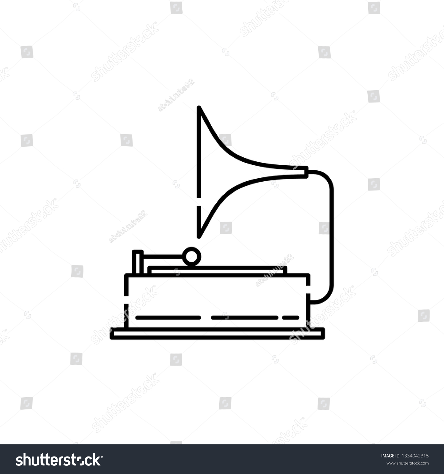 Phonograph Line Art Stock Vector (Royalty Free) 1334042315 | Shutterstock