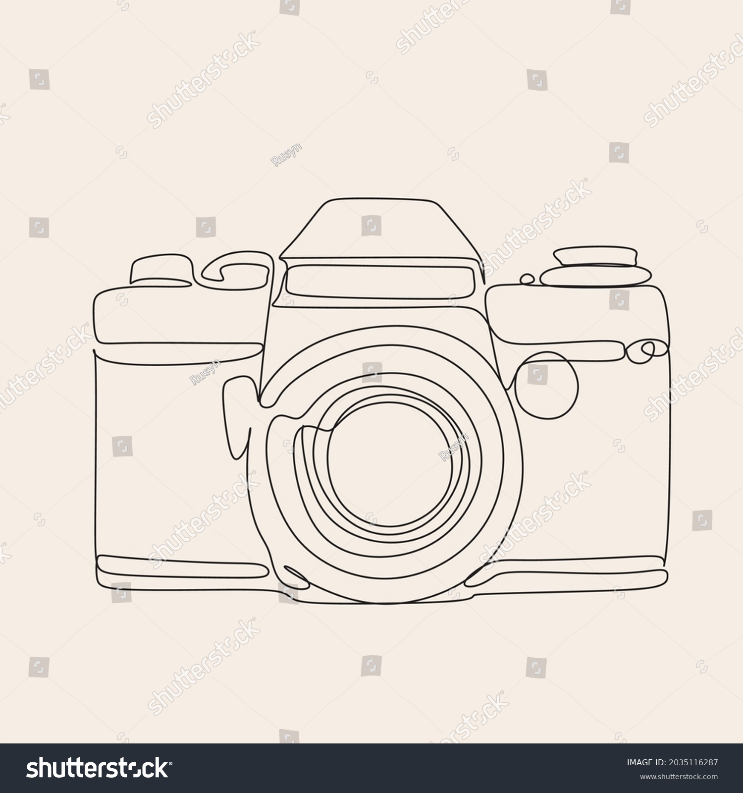 Photo Camera Line Art Vector Stock Vector (Royalty Free) 2035116287 ...