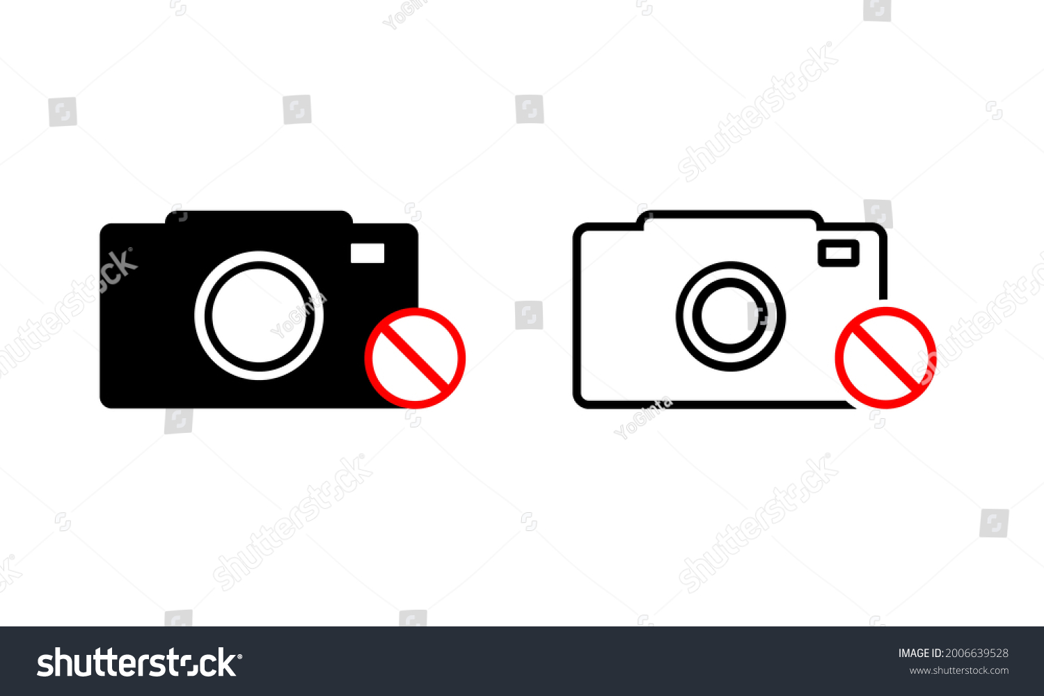 Photo Camera Not Allowed Camera Prohibited Stock Vector (Royalty Free ...