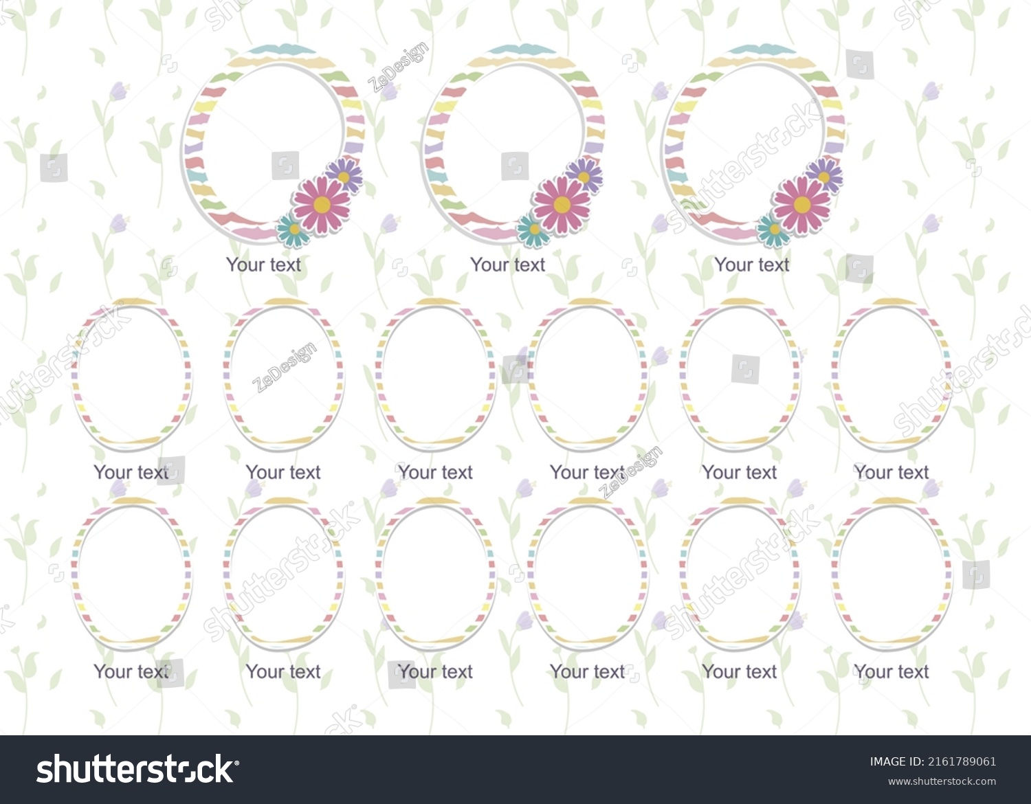 Photo Frame Circle Borders Stock Vector (Royalty Free) 2161789061 ...