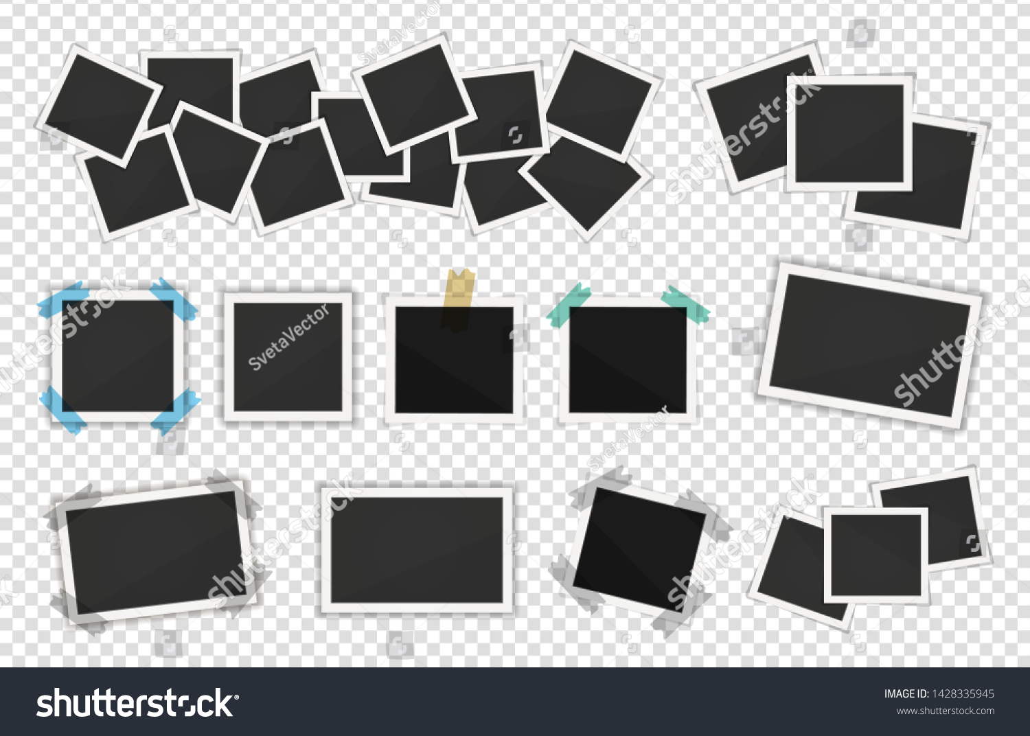 Photo Frames Pack Square Frame Template Stock Vector (Royalty Free ...