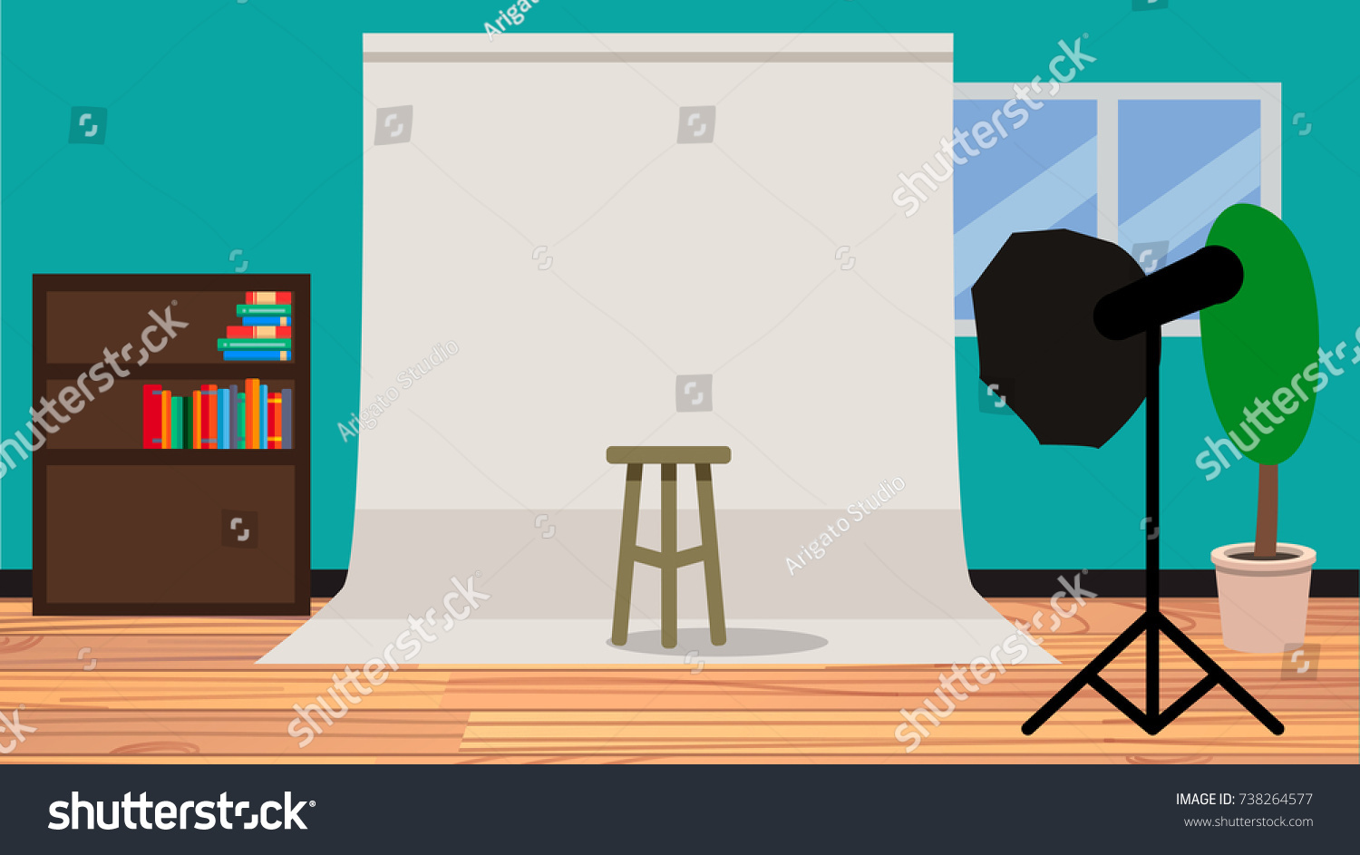 Photo Studio Interior Background Vector Illustration: vector de stock ...