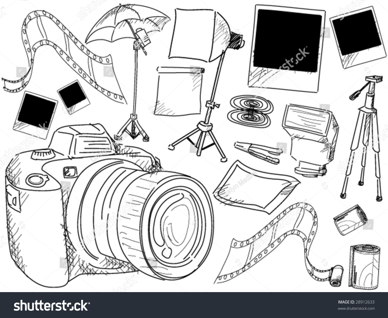 Photography Doodles Vector Stock Vector (Royalty Free) 28912633