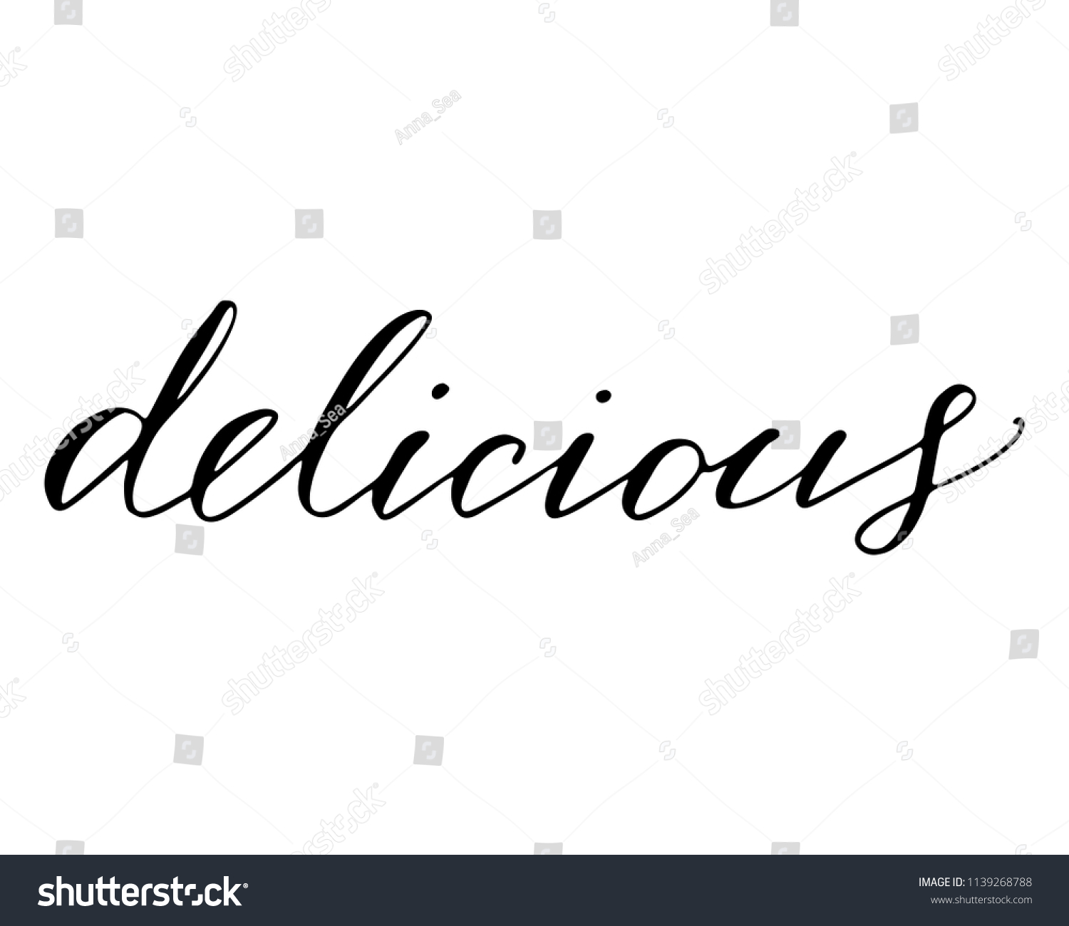 Phrase Delicious Handwritten Text Vector Stock Vector (Royalty Free ...