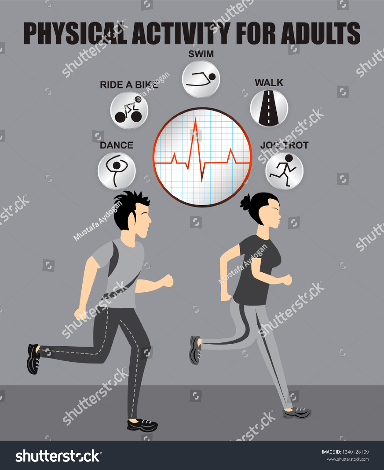 Physical Activity Adults Stock Vector (Royalty Free) 1240128109 ...